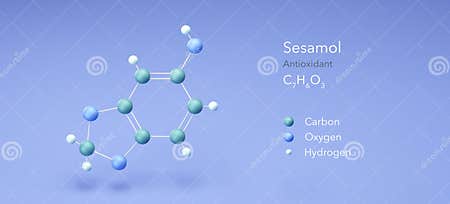 Sesamol Molecule, Molecular Structures, Antioxidant, 3d Model ...