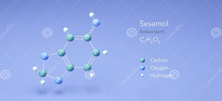 Sesamol Molecule, Molecular Structures, Antioxidant, 3d Model ...