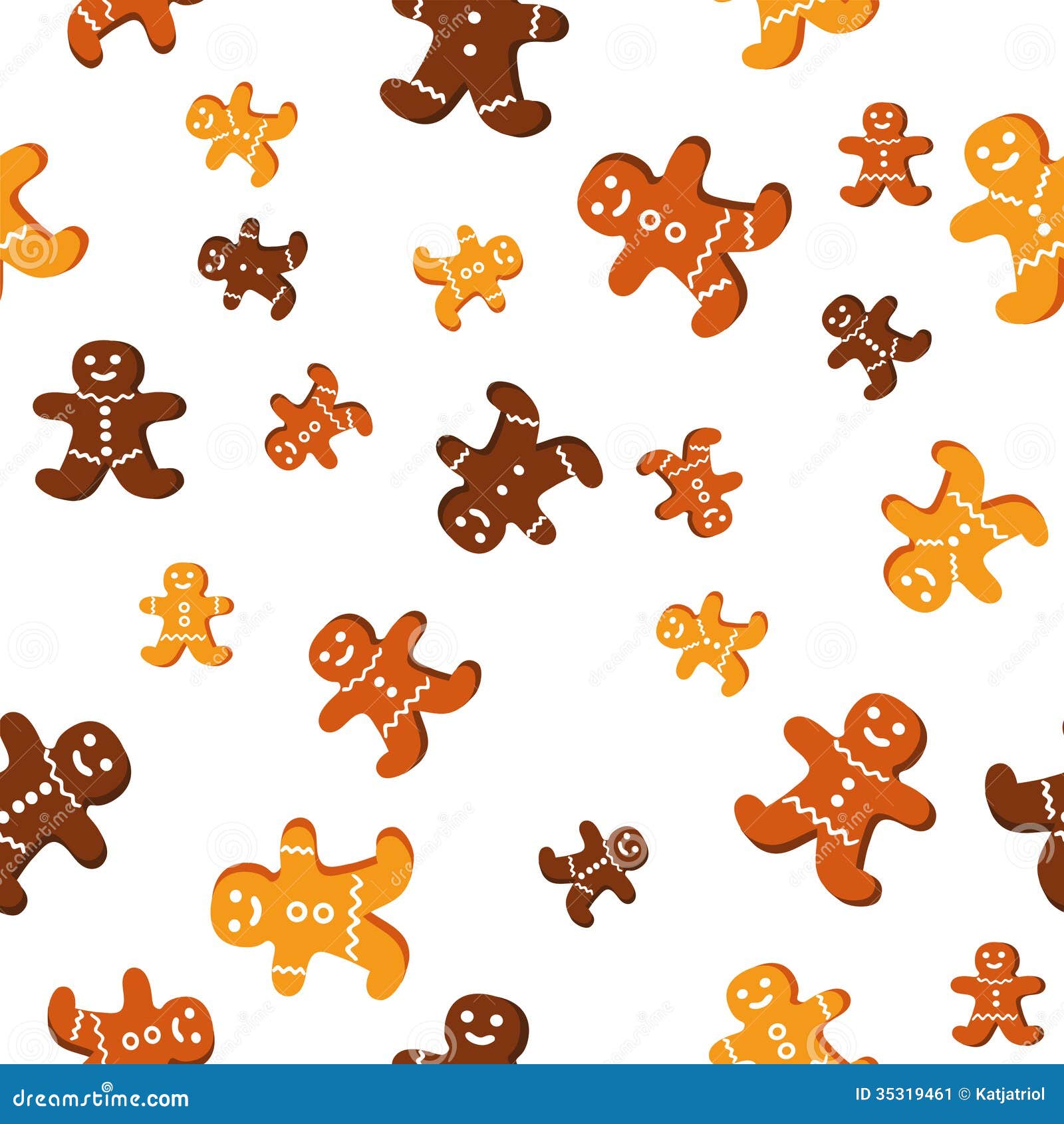 Sesmless Vector Pattern with Cute Gingerbread Cook Stock Vector ...