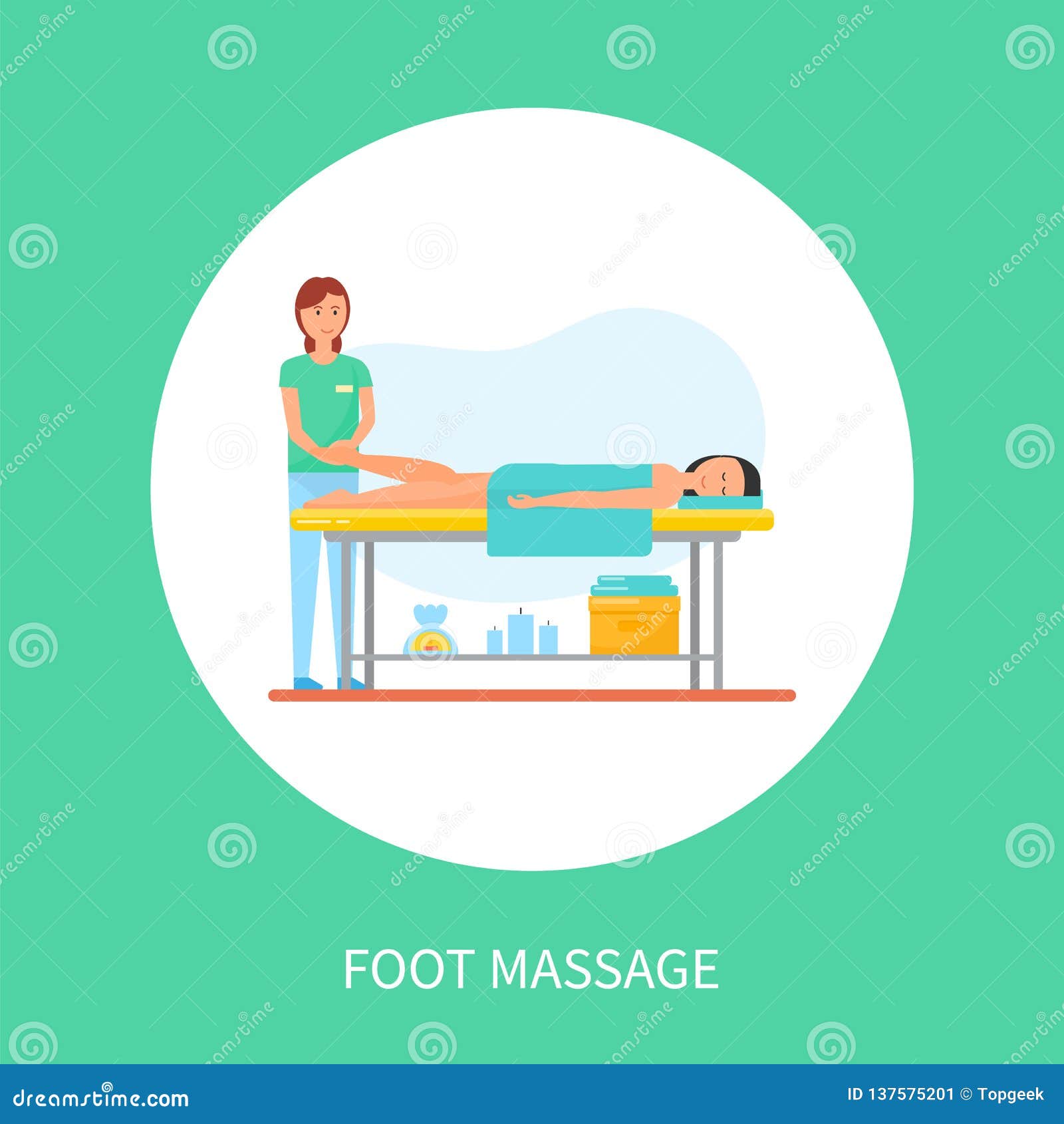 Session De Massage De Pied Sur Laffiche De Bande Dessinée De Tableau