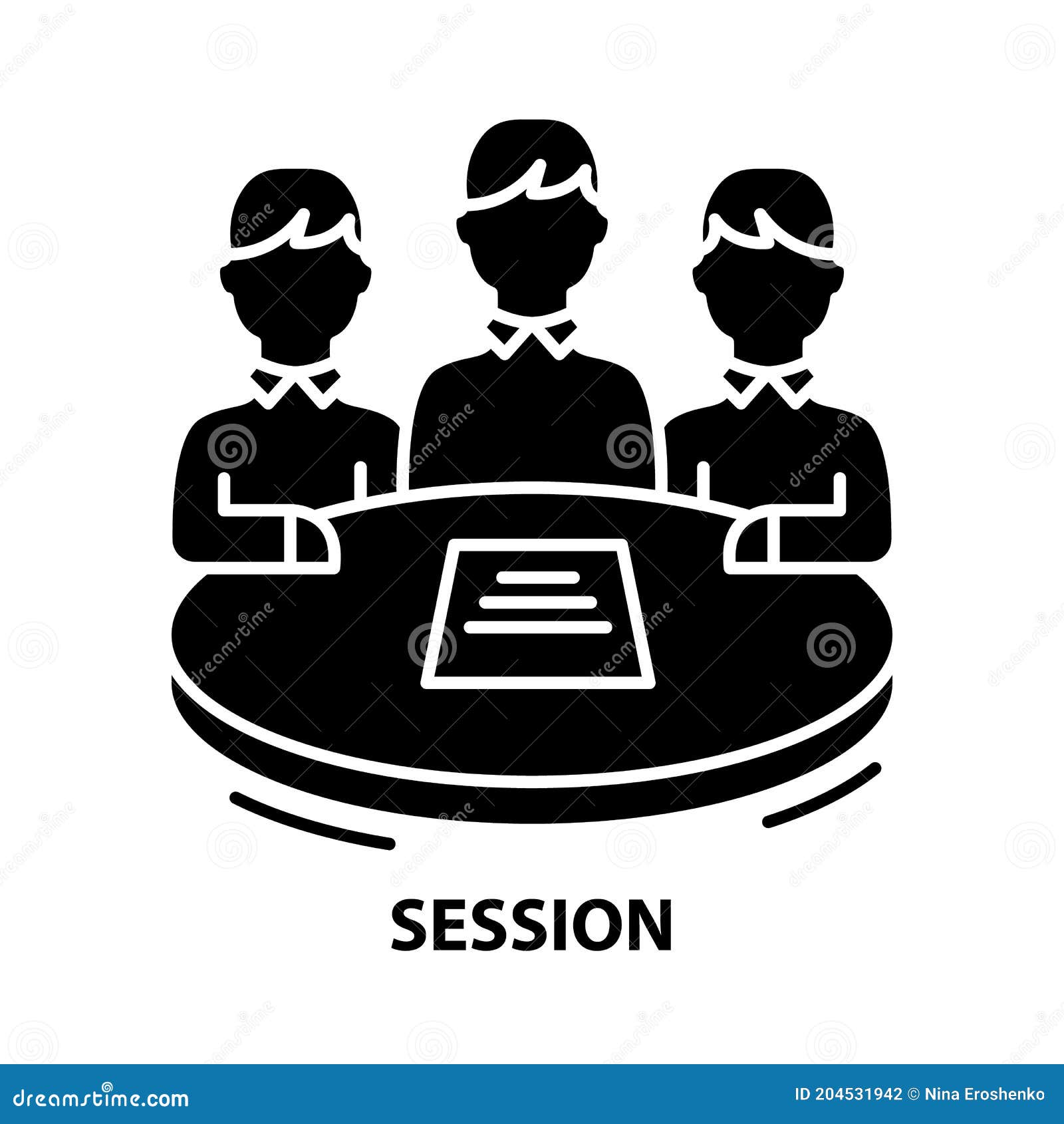 Session Icon, Black Vector Sign with Editable Strokes, Concept ...