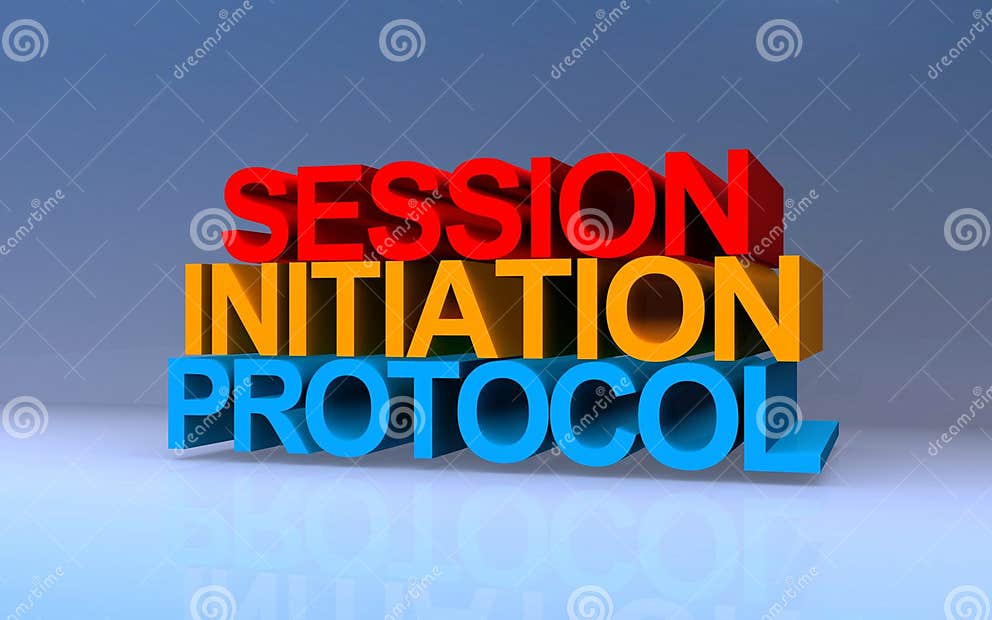 Session Initiation Protocol on Blue Stock Illustration - Illustration ...