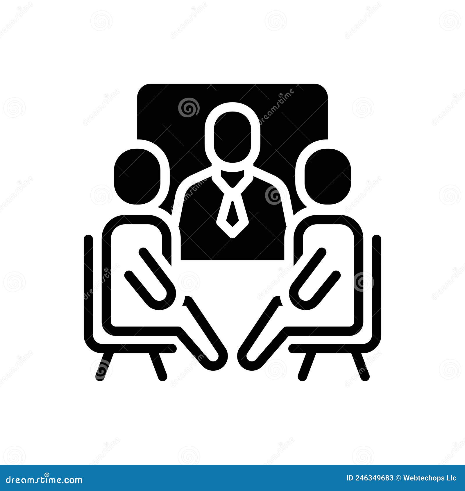 Black Solid Icon for Sessions, Conference and Discussion Stock Vector ...