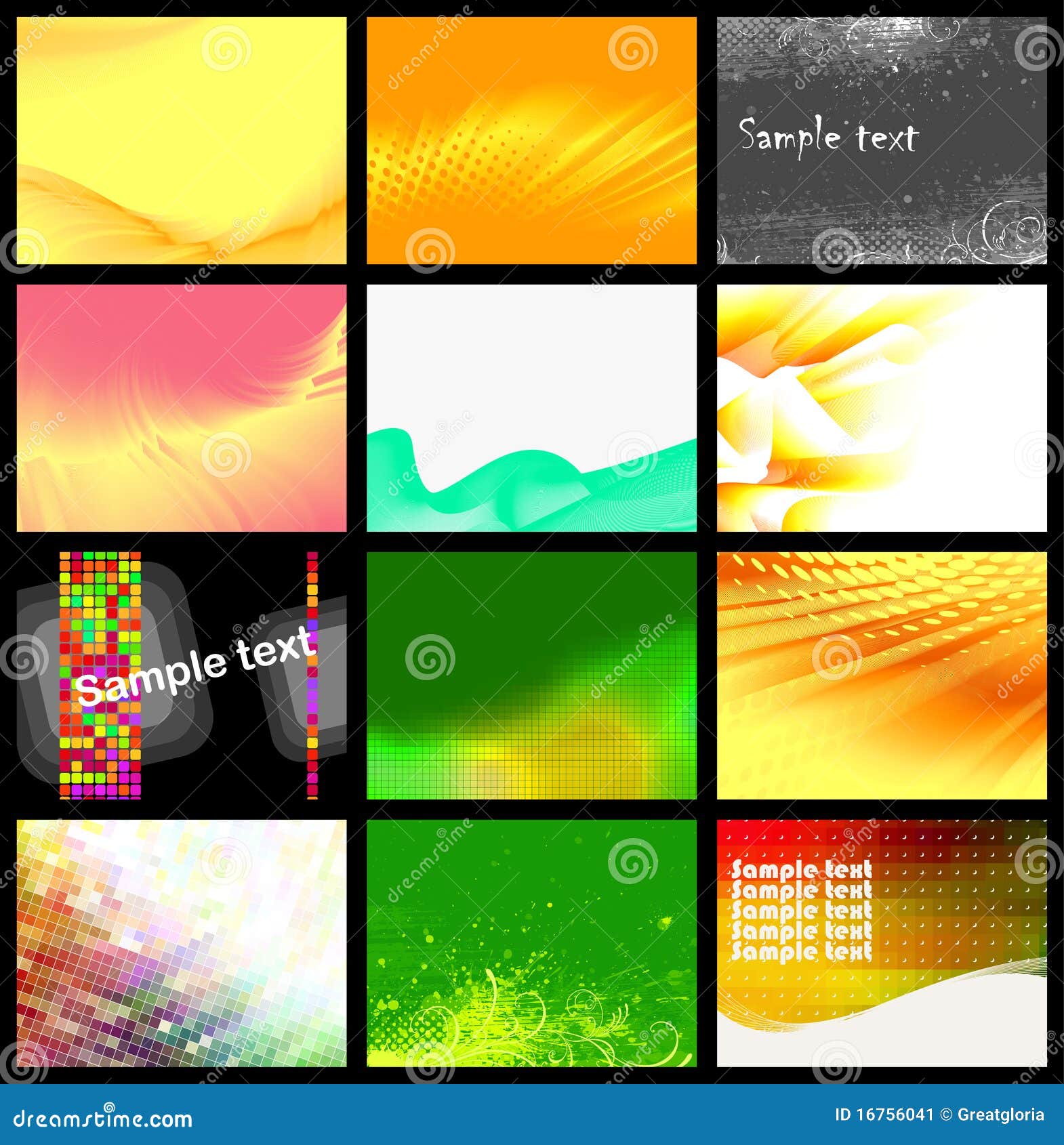 Set of 12 Backgrounds, Vector Stock Vector - Illustration of abstract ...