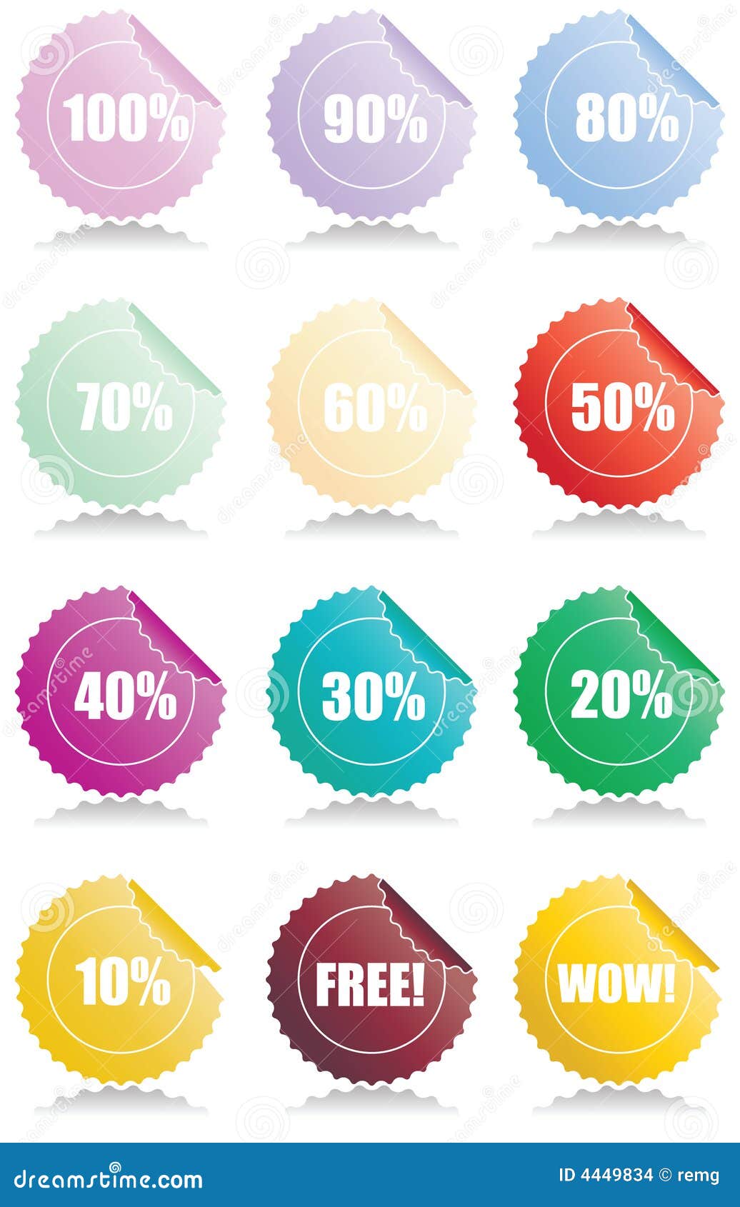 Set of 12 Glossy Sales Tags Stock Illustration - Illustration of price ...