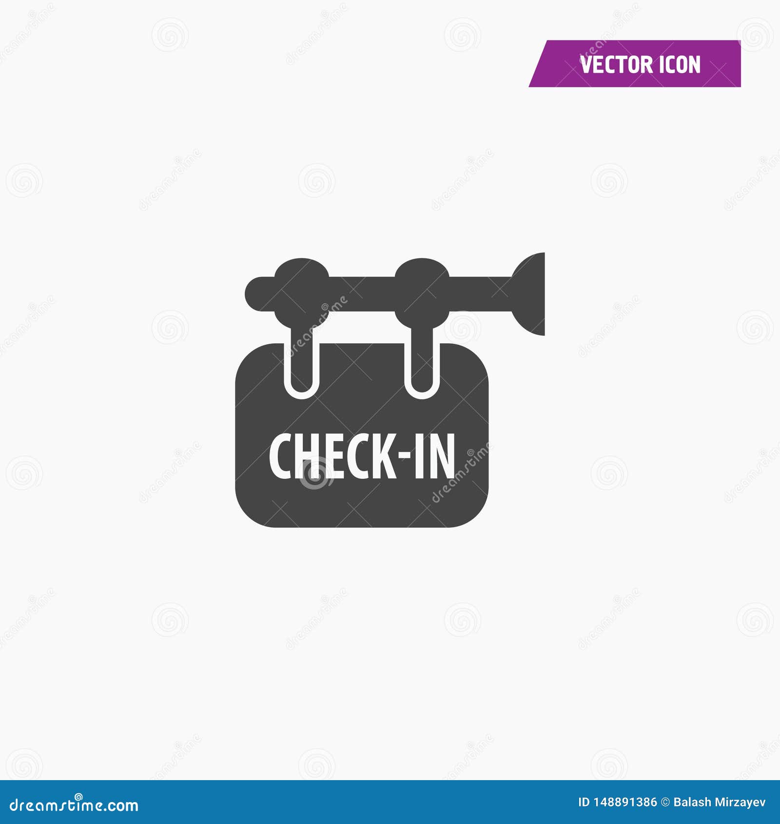 Black Hanged Hotel, Airport Check in Board Icon Stock Vector ...