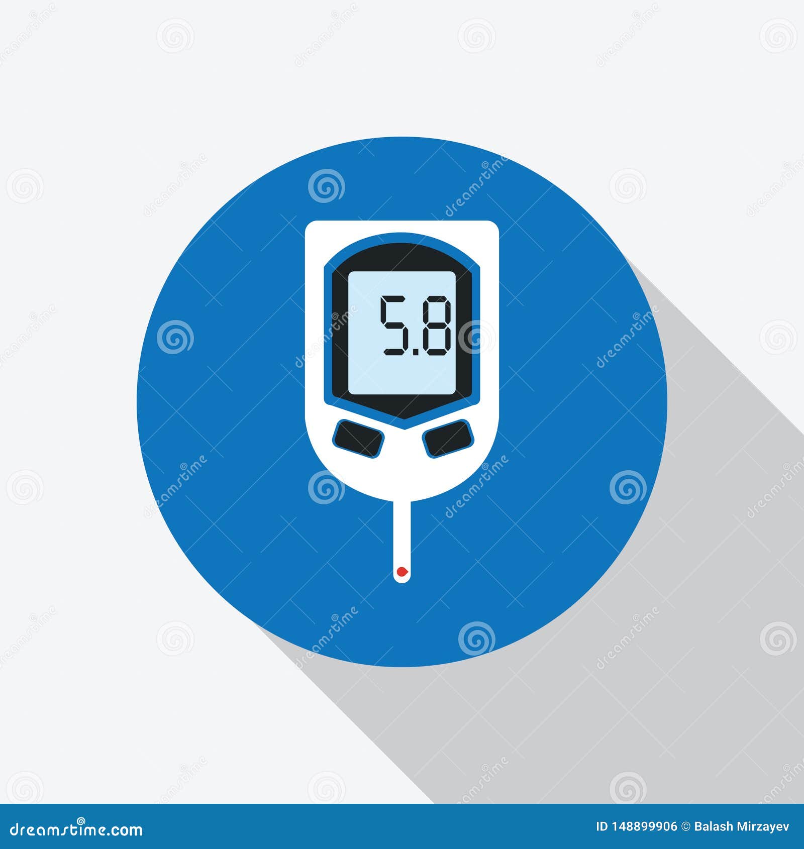 White Black Diabetes Meter, Blood Testing Icon. Stock Vector ...