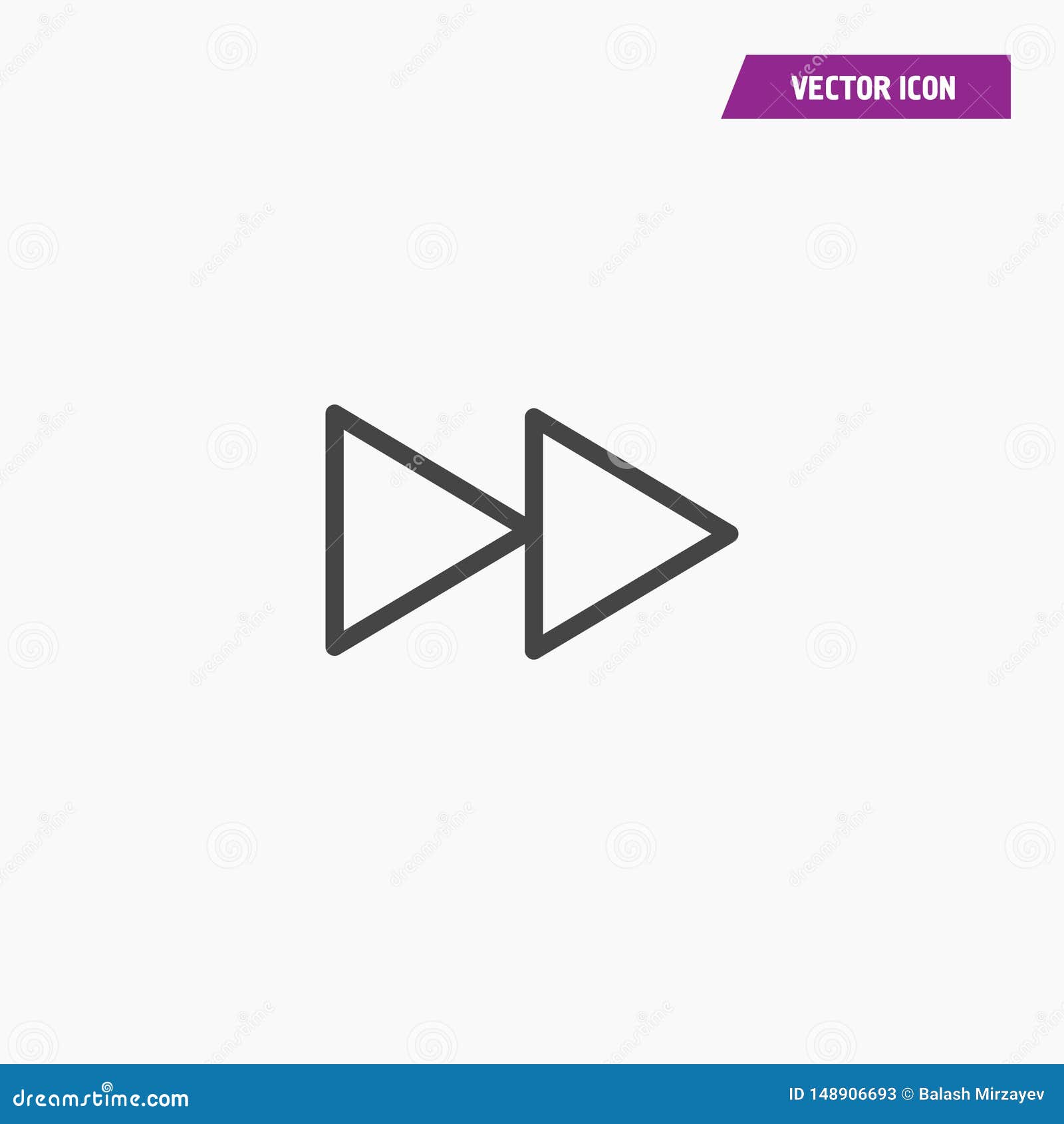 Icon of Fast Forward, Double Right Arrows. Stock Vector - Illustration ...