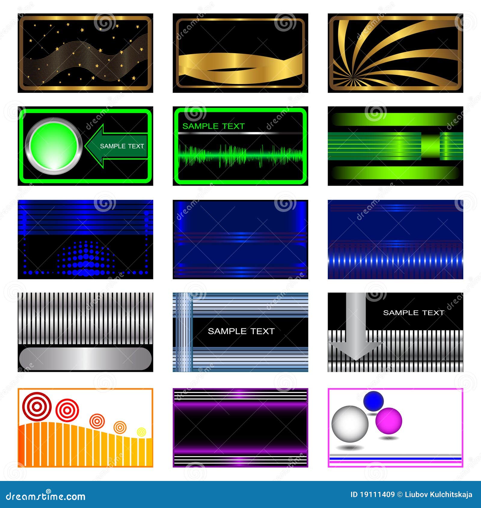 Set of 15 cards. stock vector. Illustration of currency - 19111409