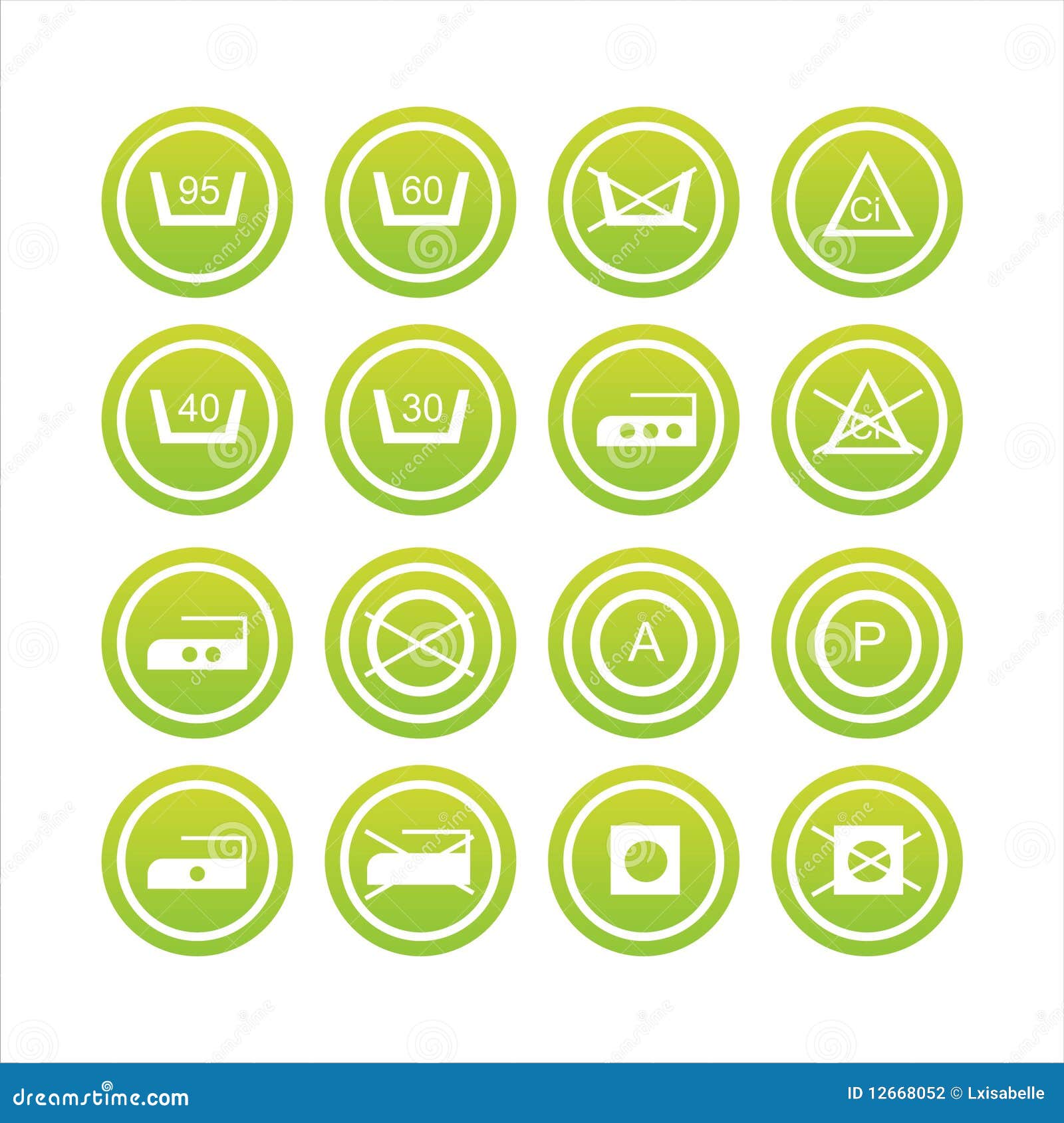 Set of 16 laundry signs stock vector. Illustration of laundry - 12668052