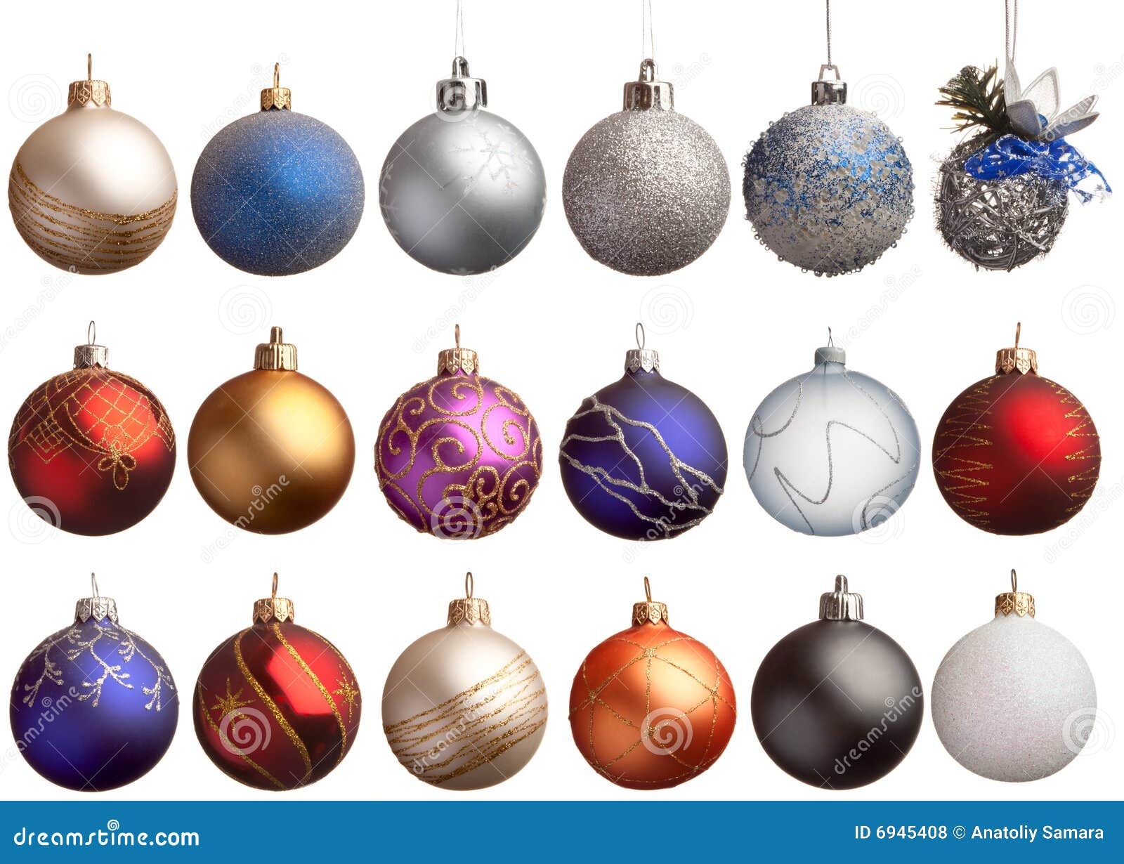 Set of 18 chrismas balls stock photo. Image of brilliant - 6945408