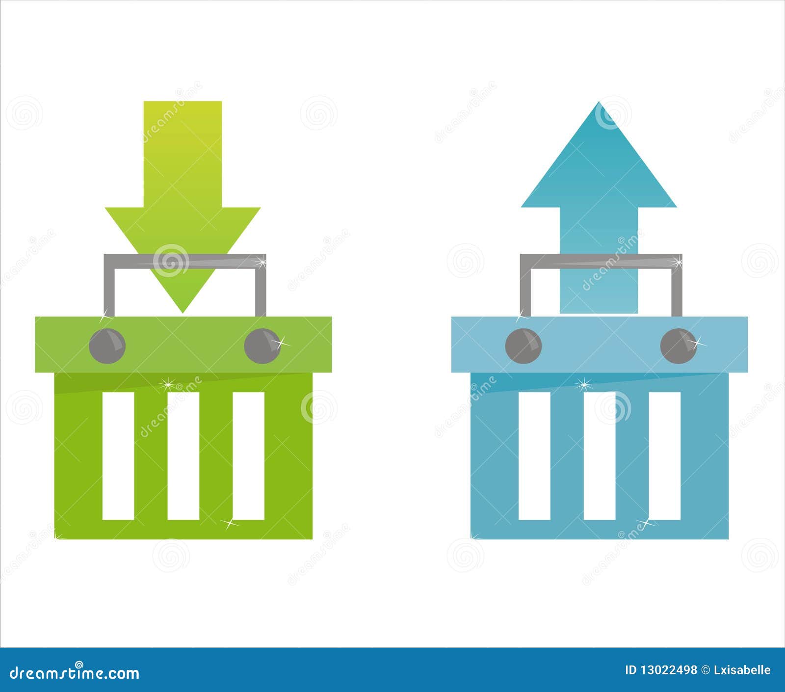 Set of 2 baskets icons stock vector. Illustration of graphic - 13022498