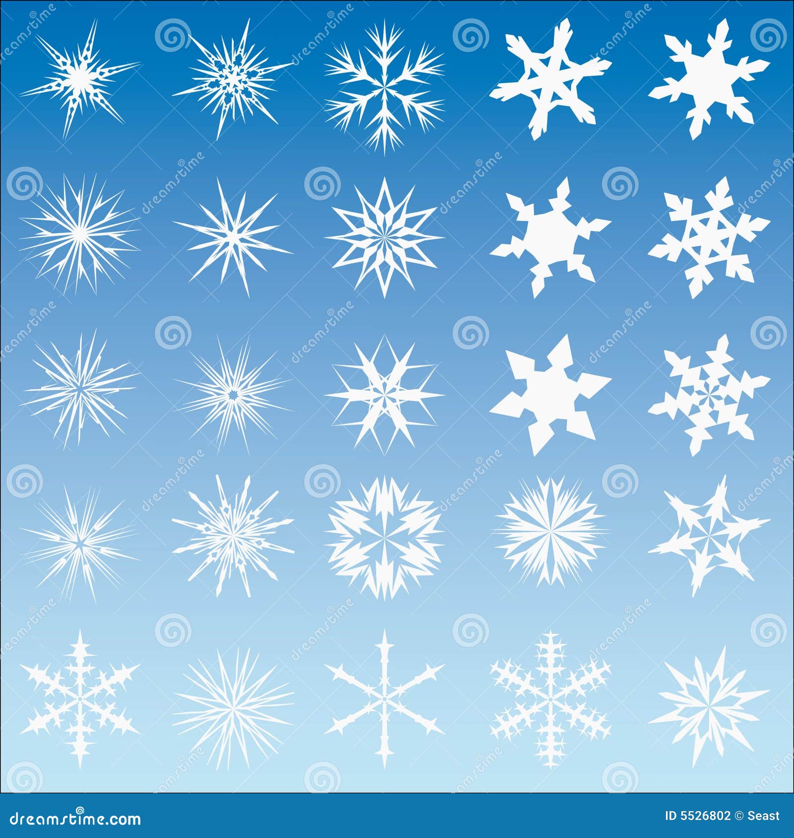 Set of 25 Vector Snow Flakes Stock Vector - Illustration of symbol ...