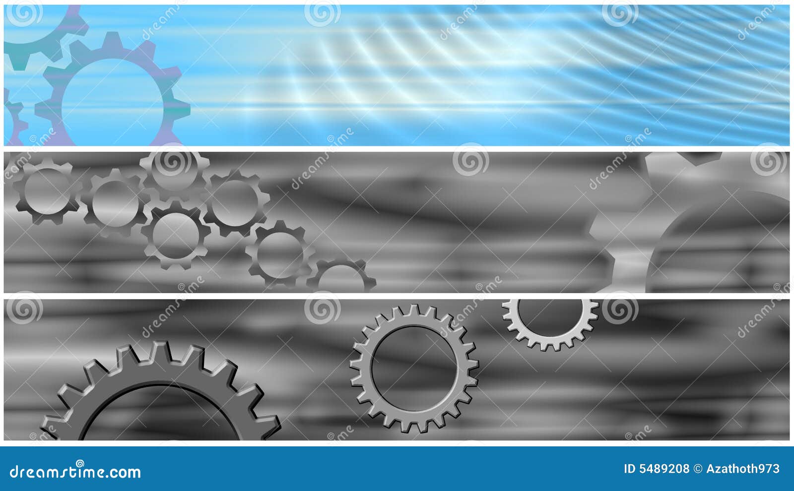 Set 3 Cogs Header Banners stock illustration. Illustration of graphic ...