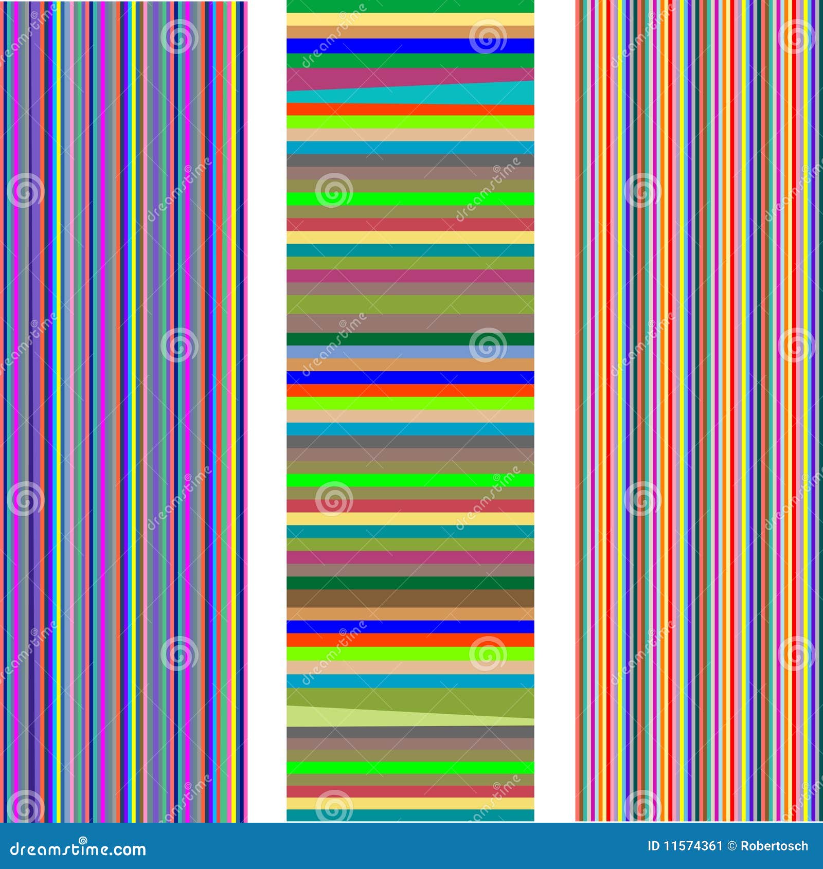 Set of 3 Diferent Stripes Isolated on White Stock Vector - Illustration ...