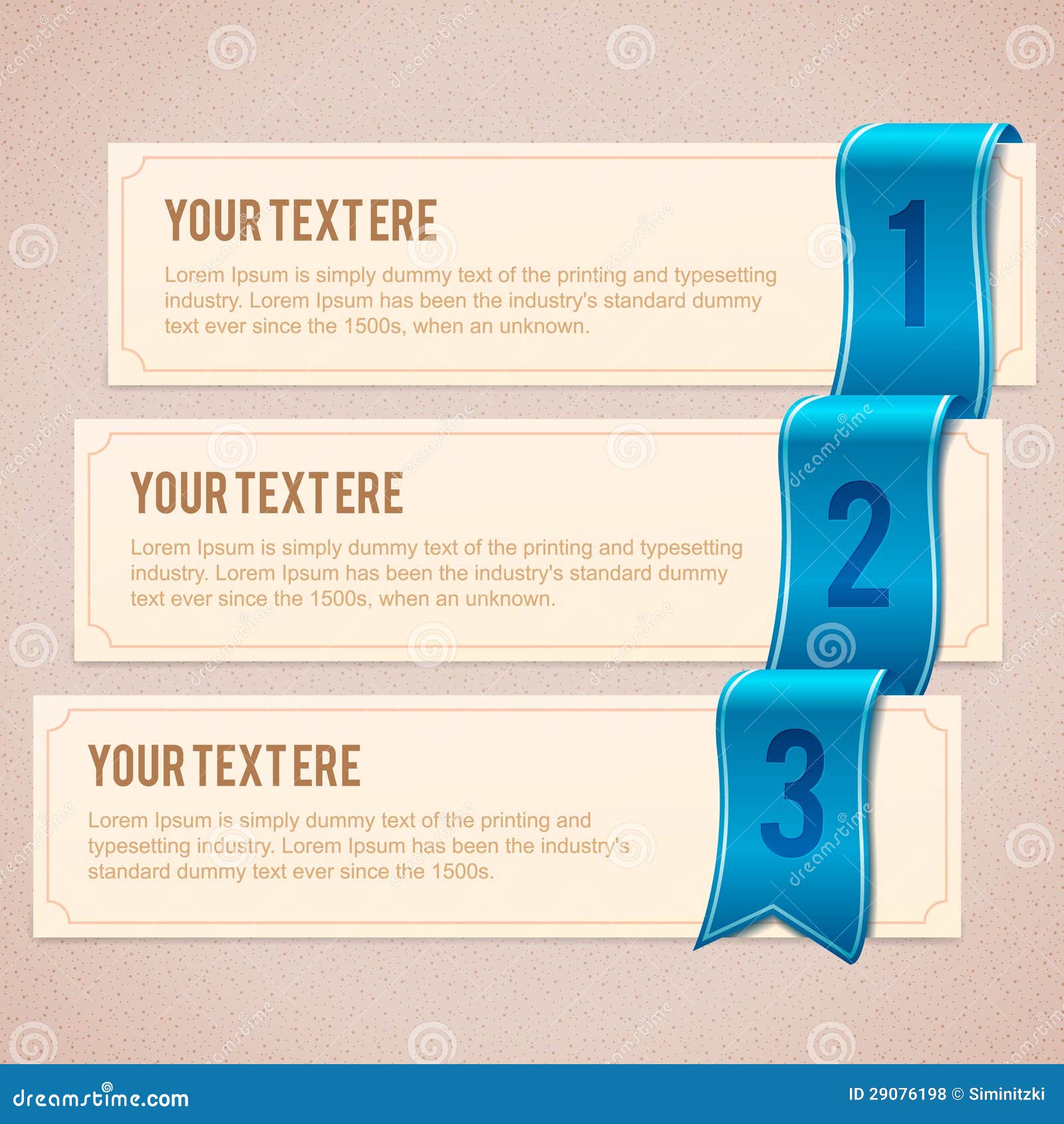 Set of 3 Option Banners with Blue Ribbon Stock Vector - Illustration of ...