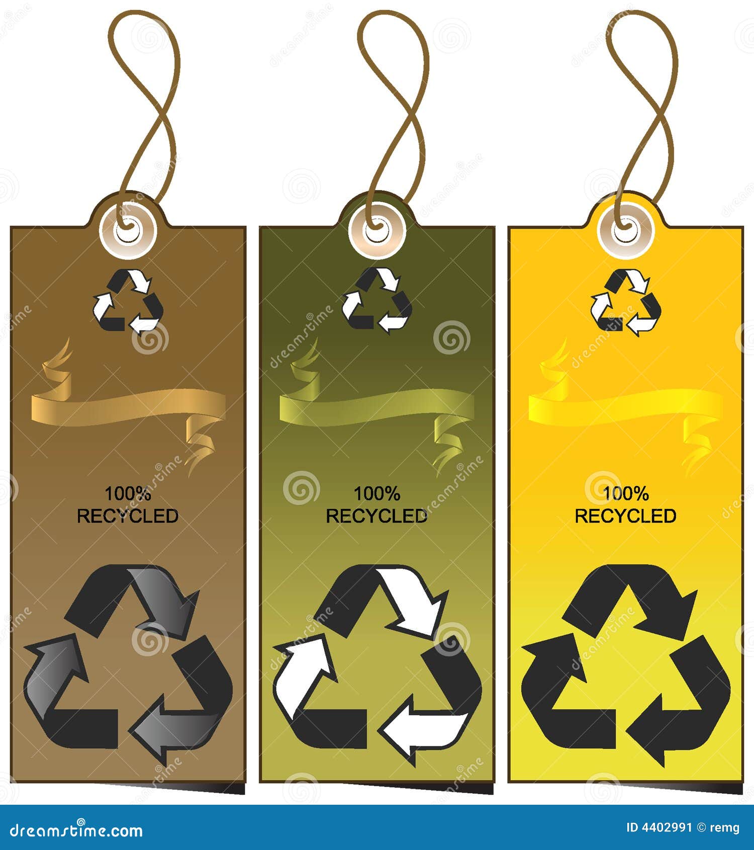 Set of 3 Sale Tags with Recycling Illustration Stock Illustration ...