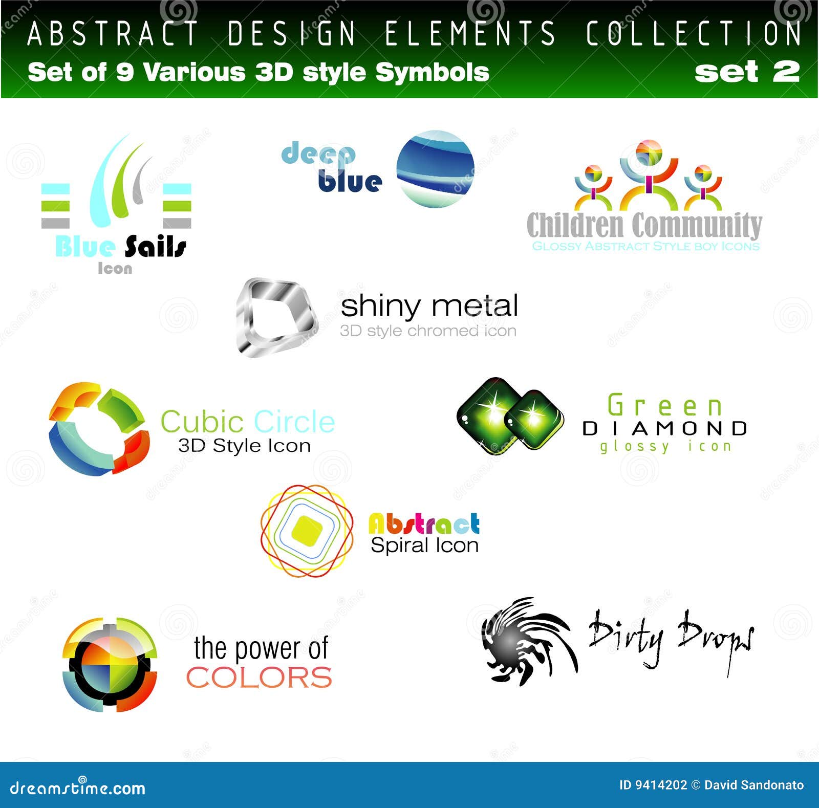 Set of 3D Design Elements stock vector. Illustration of idea - 9414202