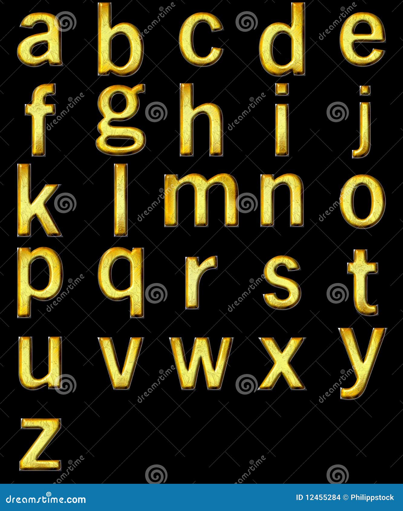 Set 3D Gold Scratched Letter in Alloy with Silver Stock Illustration ...