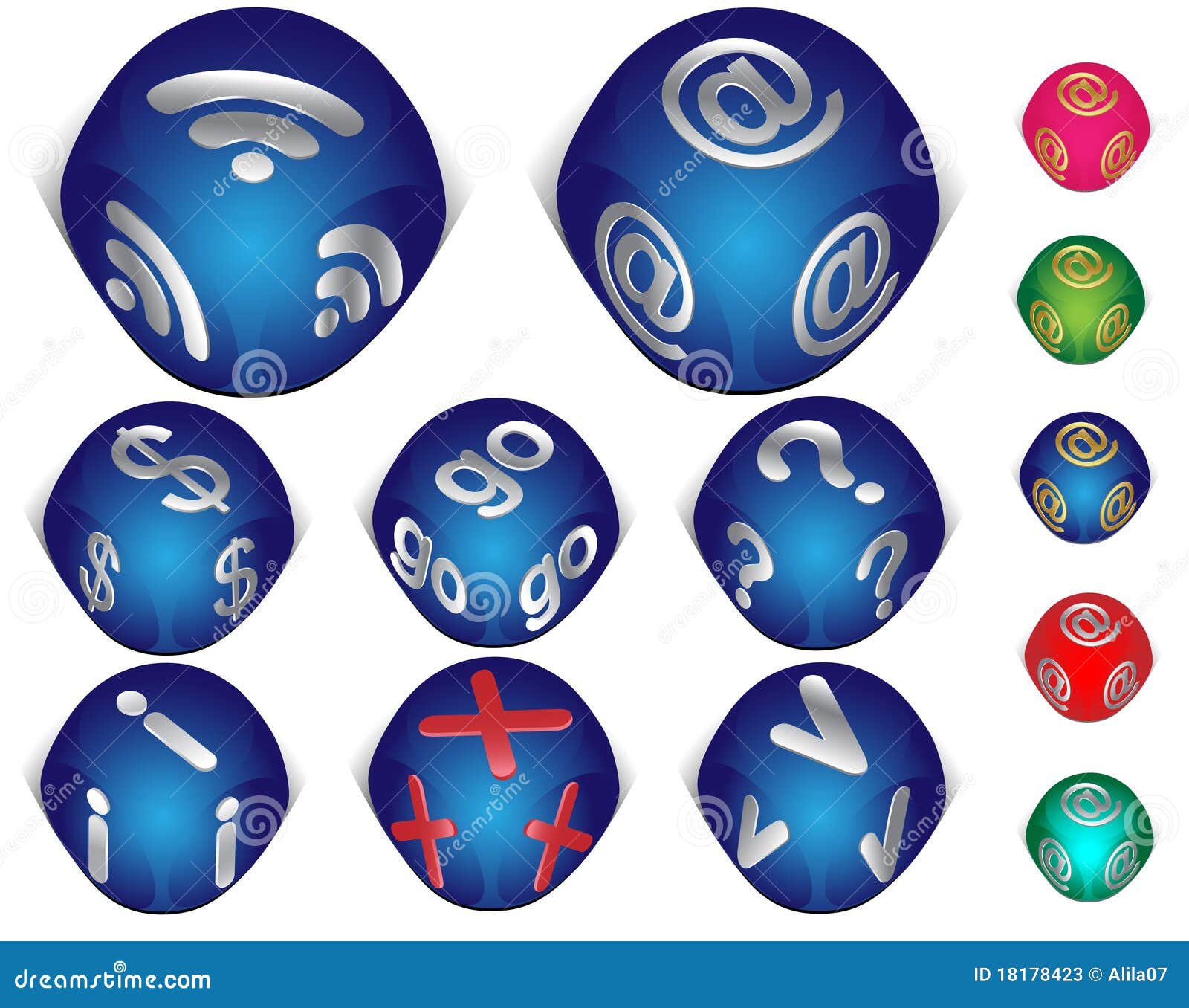 Set of 3d internet icons stock vector. Illustration of money - 18178423