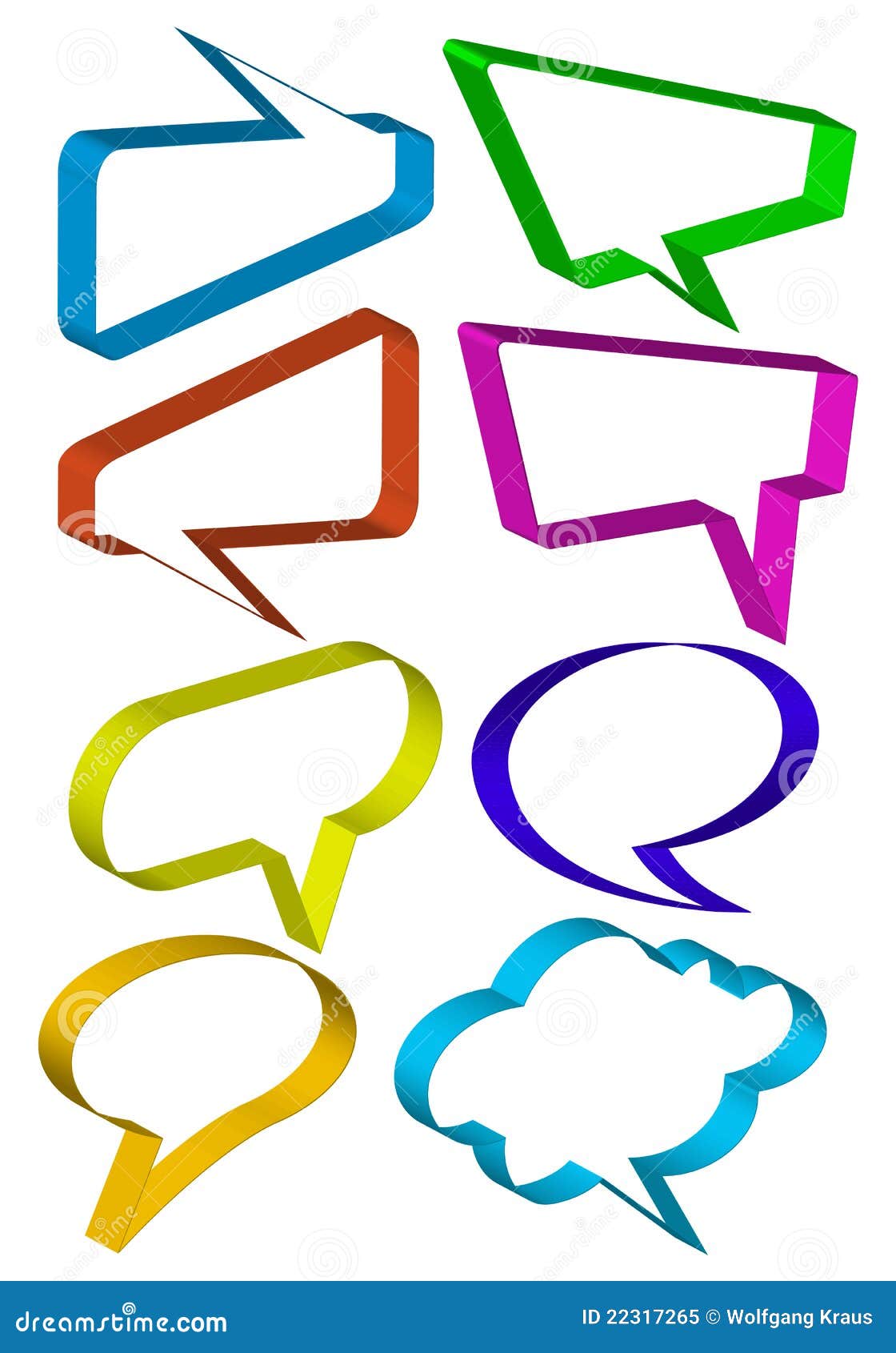 Set of 3d Speech Bubbles, Vector Stock Vector - Illustration of balloon ...