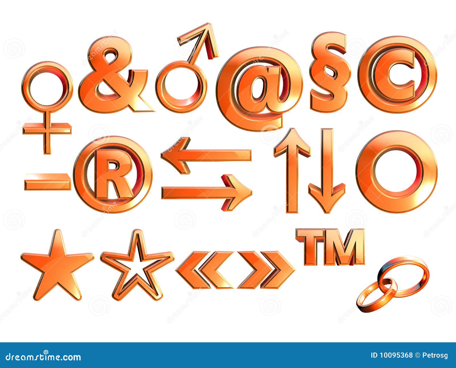 Set of 3d Symbols Isolated on White - Part 2 Stock Illustration ...