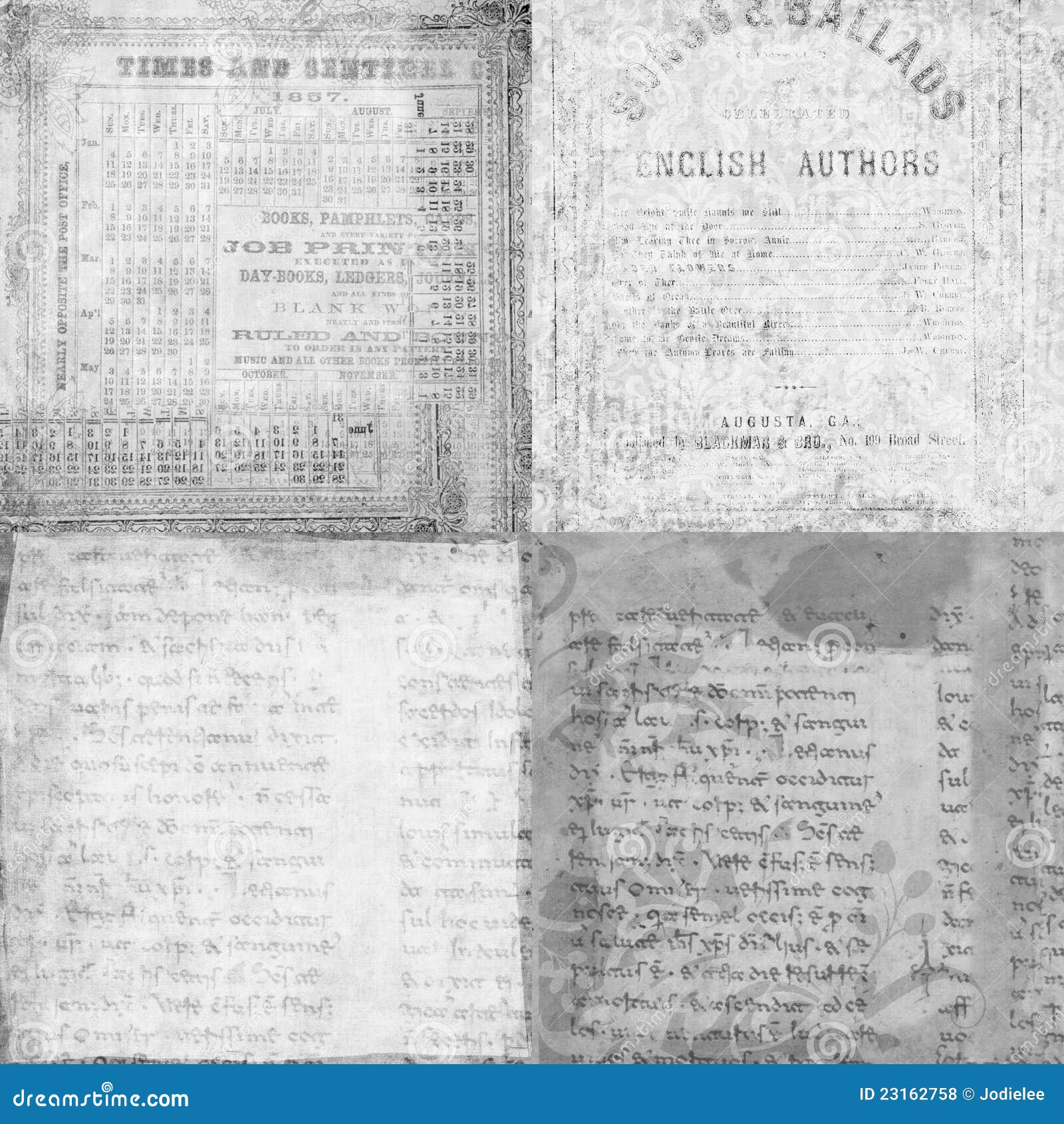 Set of 4 Antique Vintage Manuscript Textures Stock Illustration ...