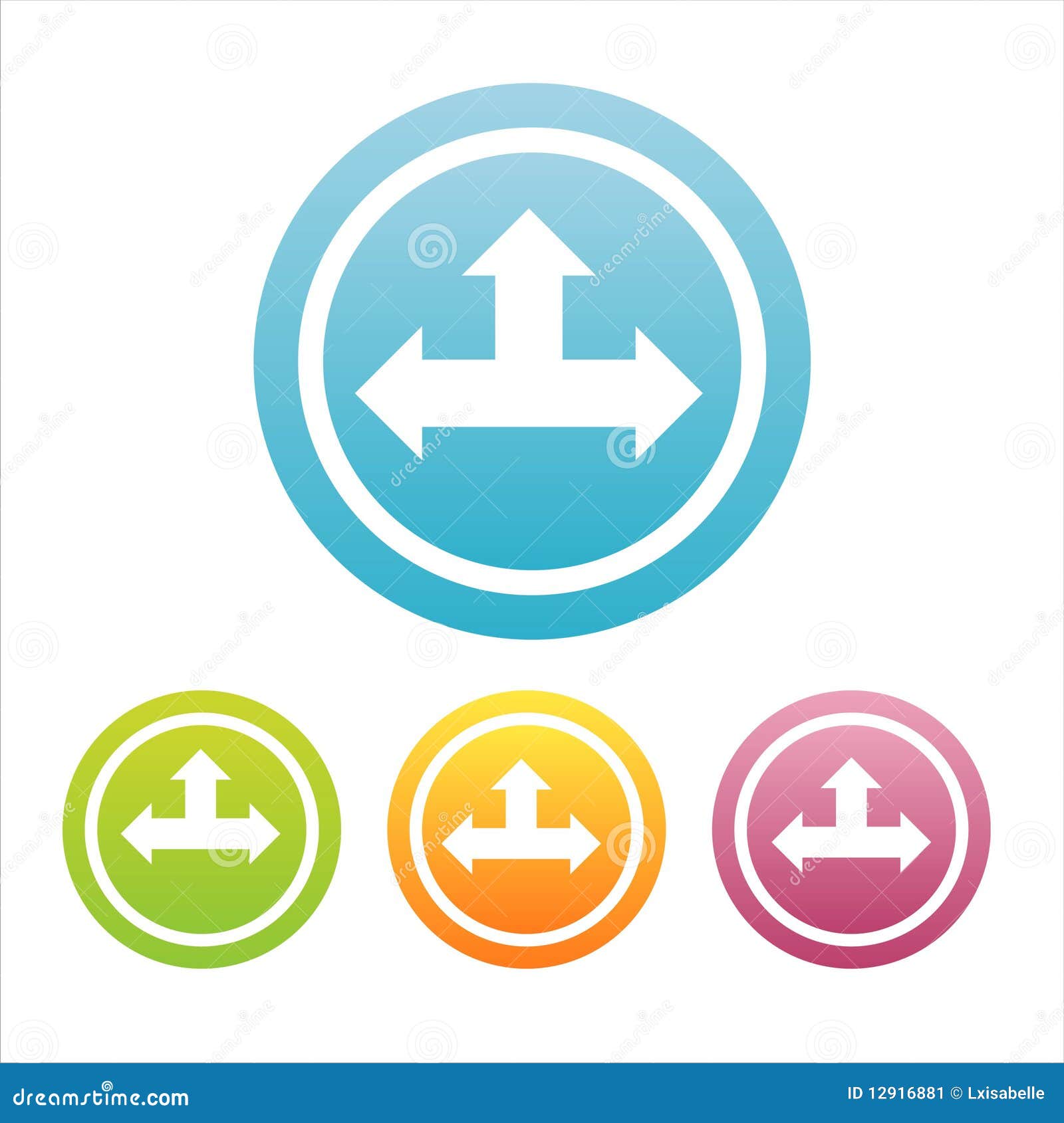 Set of 4 arrows signs stock vector. Illustration of button - 12916881
