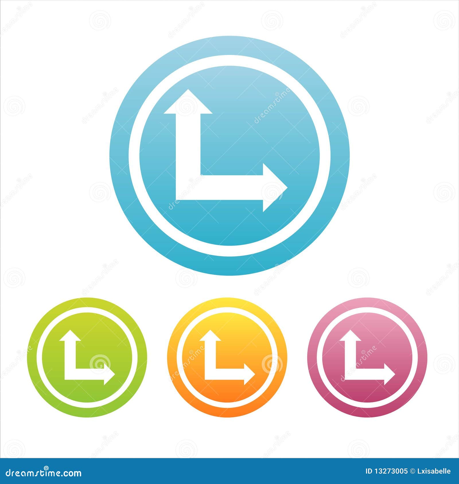 Set of 4 arrows signs stock vector. Illustration of button - 13273005