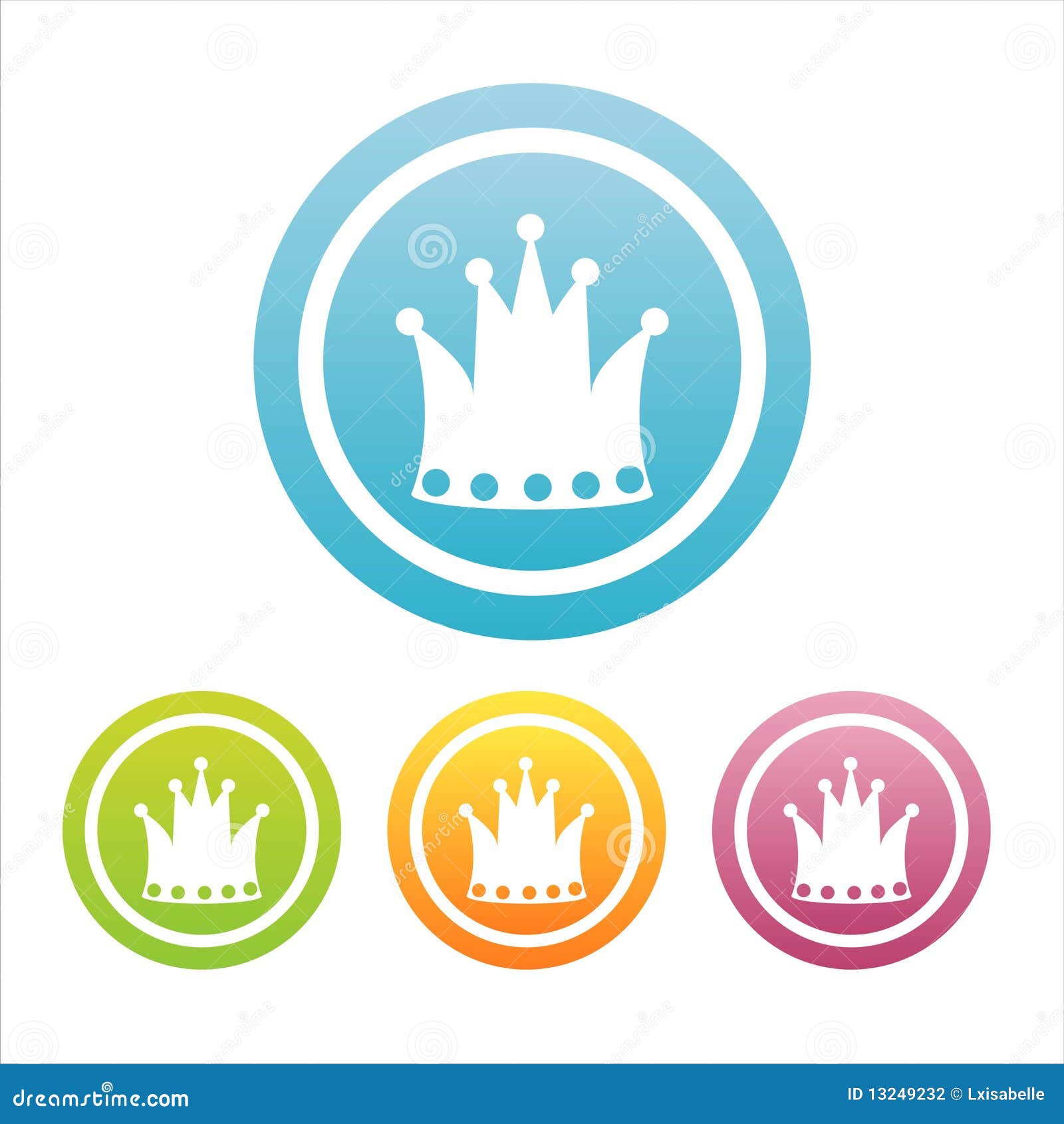 Set Of 4 Crown Signs Vector Illustration | CartoonDealer.com #13249232