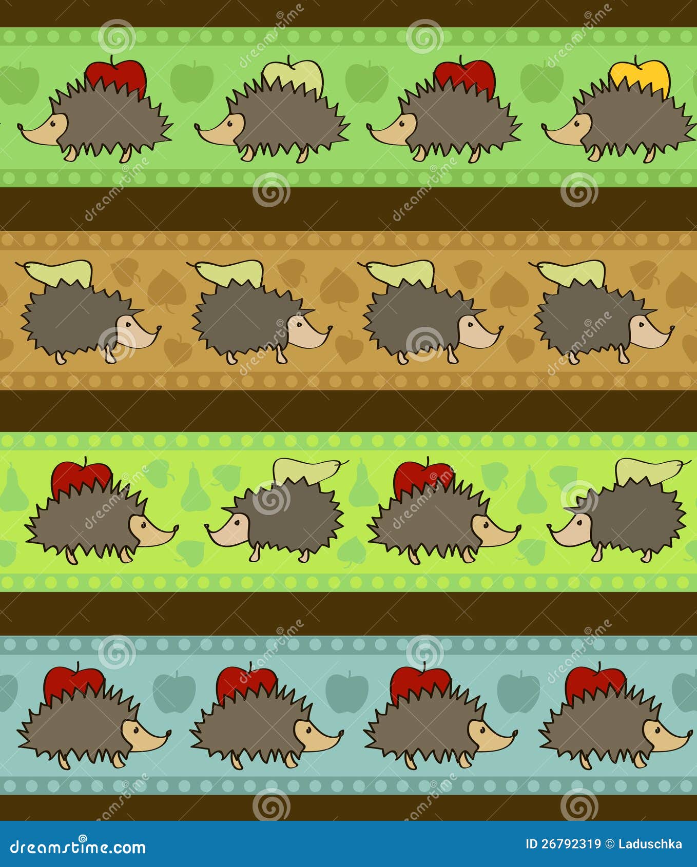Set of 4 Decorative Borders with Cartoon Hedgehogs Stock Vector ...