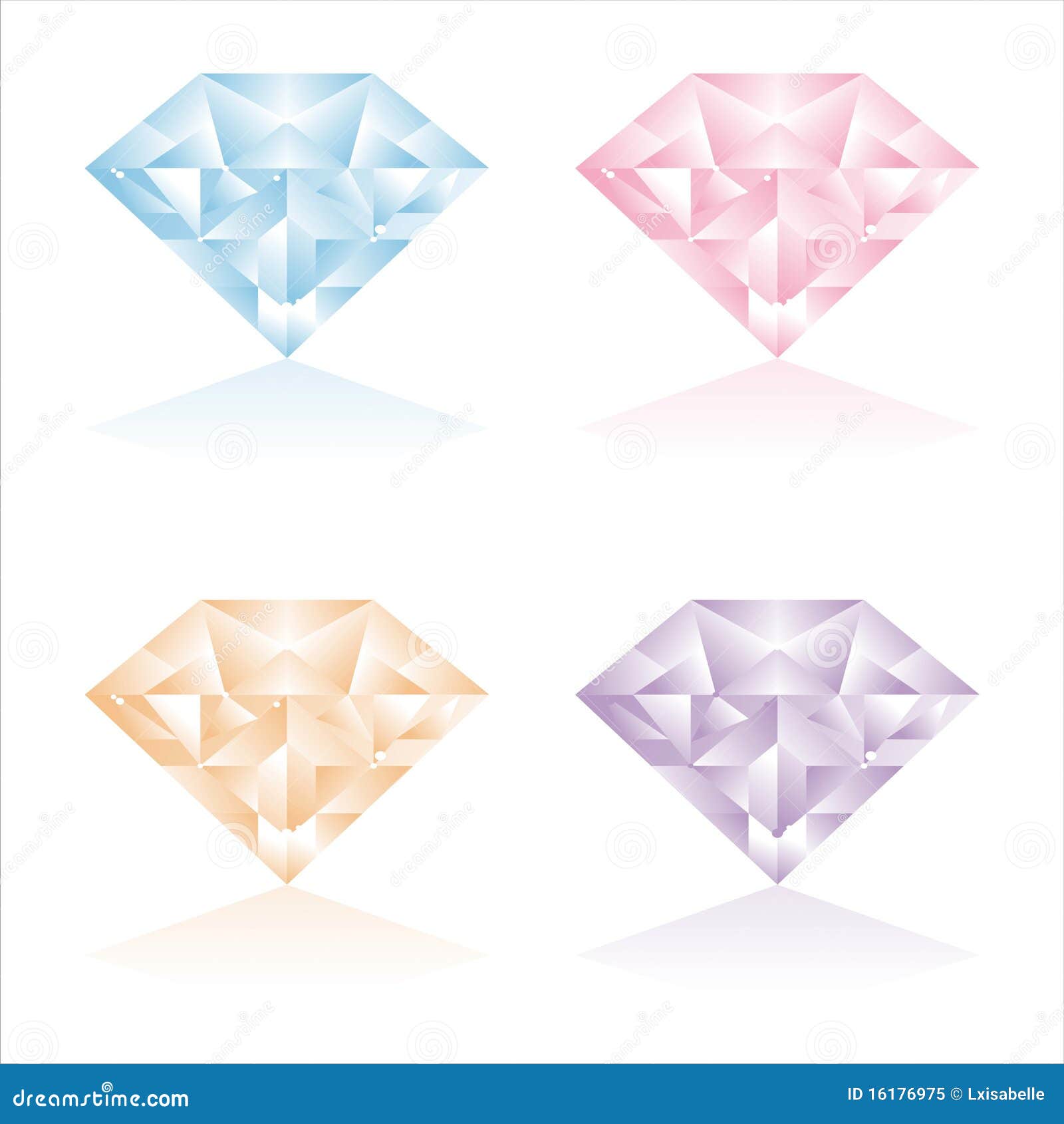 Set of 4 diamonds stock vector. Illustration of beauty - 16176975