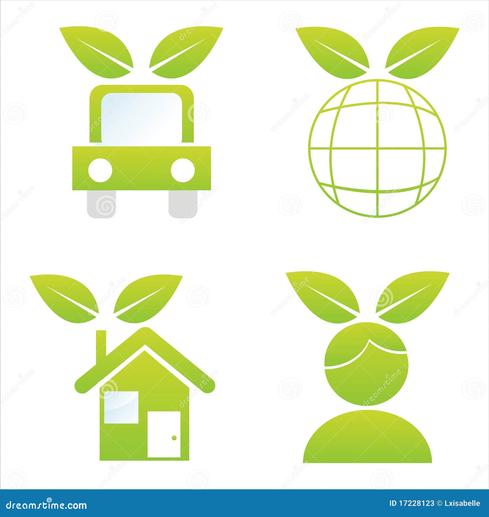 Set of 4 ecological icons stock vector. Illustration of ecological ...