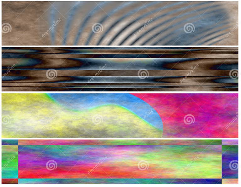 Set 4 Grunge Parchment Header Stock Illustration - Illustration of ...