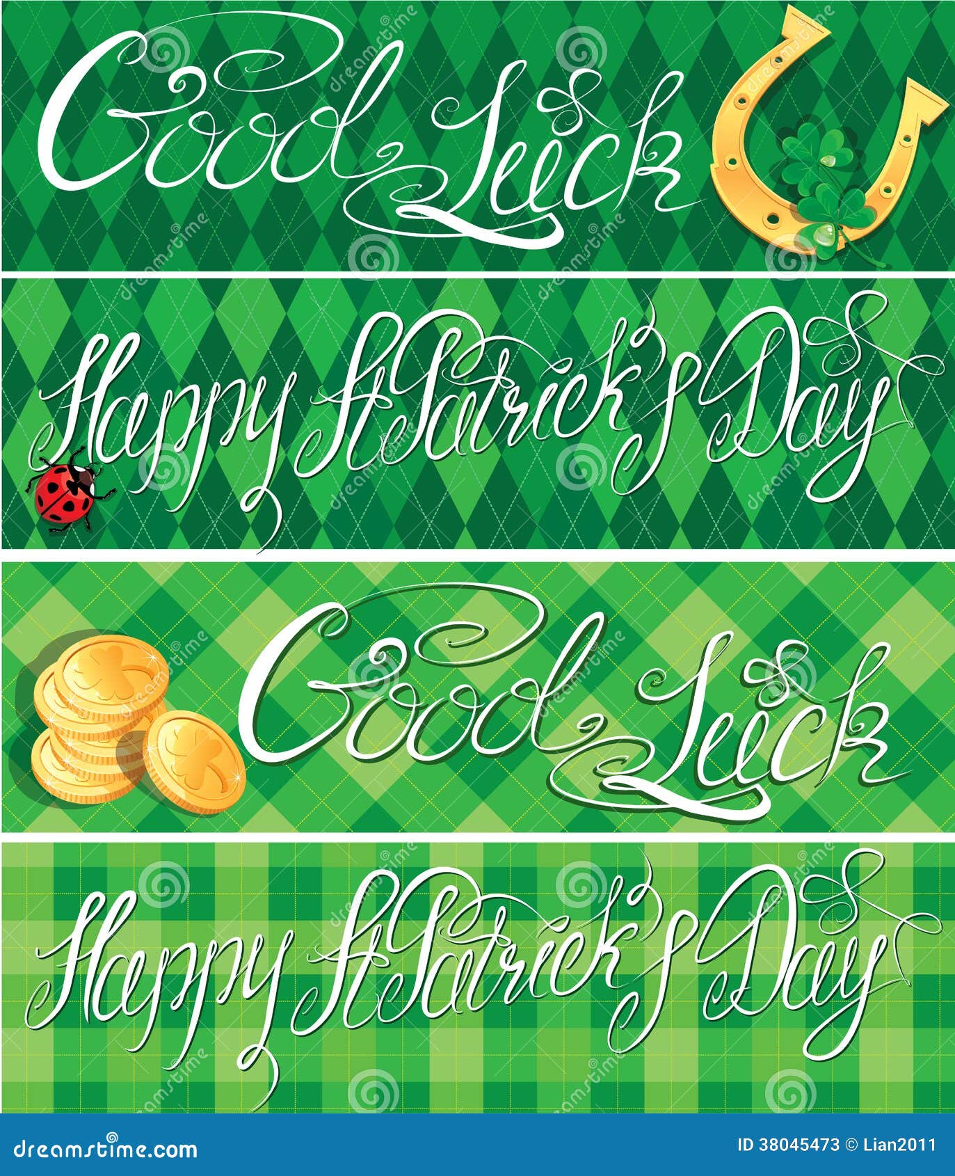 Set of 4 Horizontal Banners with Calligraphic Word Stock Vector ...