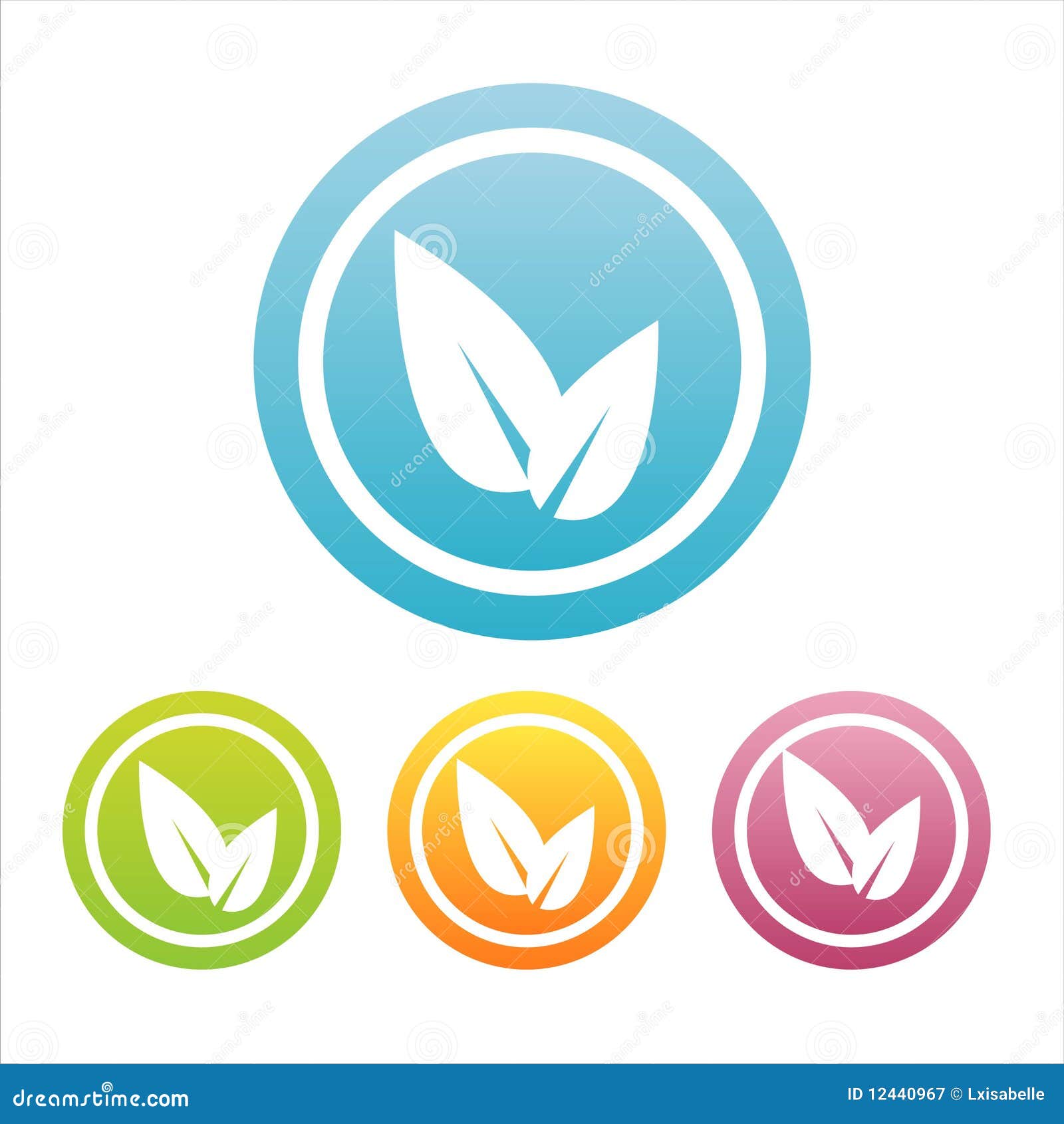 Set of 4 leaves signs stock vector. Illustration of icon - 12440967