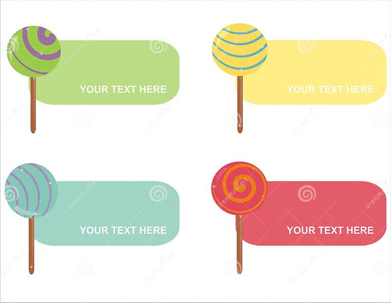 Set of 4 lollipops frames stock vector. Illustration of graphic - 12440747