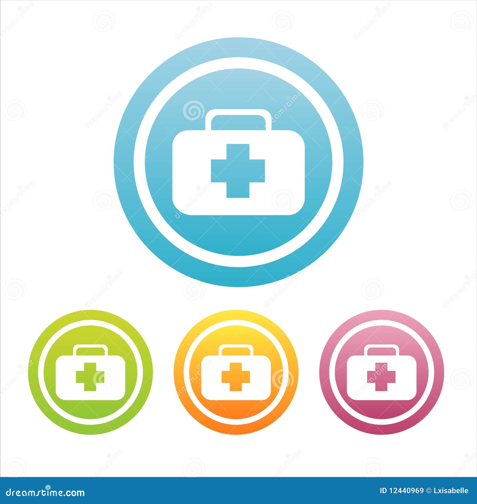 Set of 4 medical signs stock vector. Illustration of glossy - 12440969