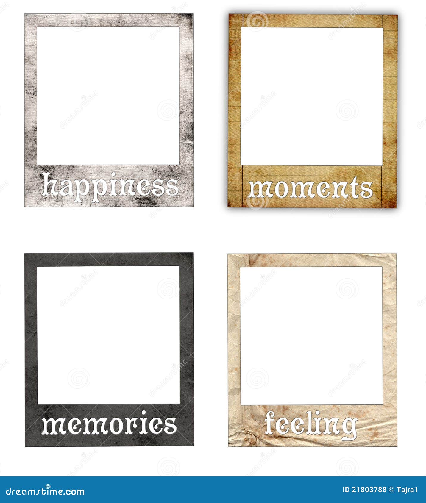 Set of 4 Old Paper Frames for Photos Stock Illustration - Illustration ...