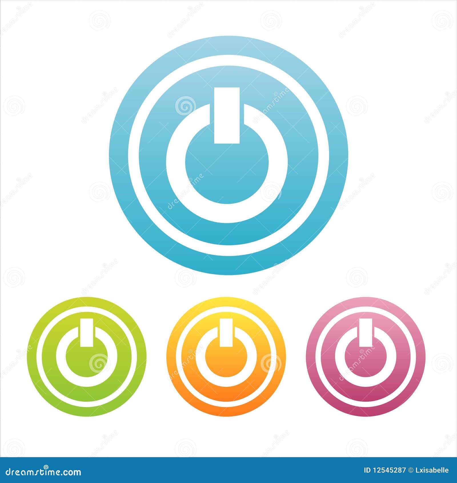 Set of 4 power signs stock vector. Illustration of cute - 12545287