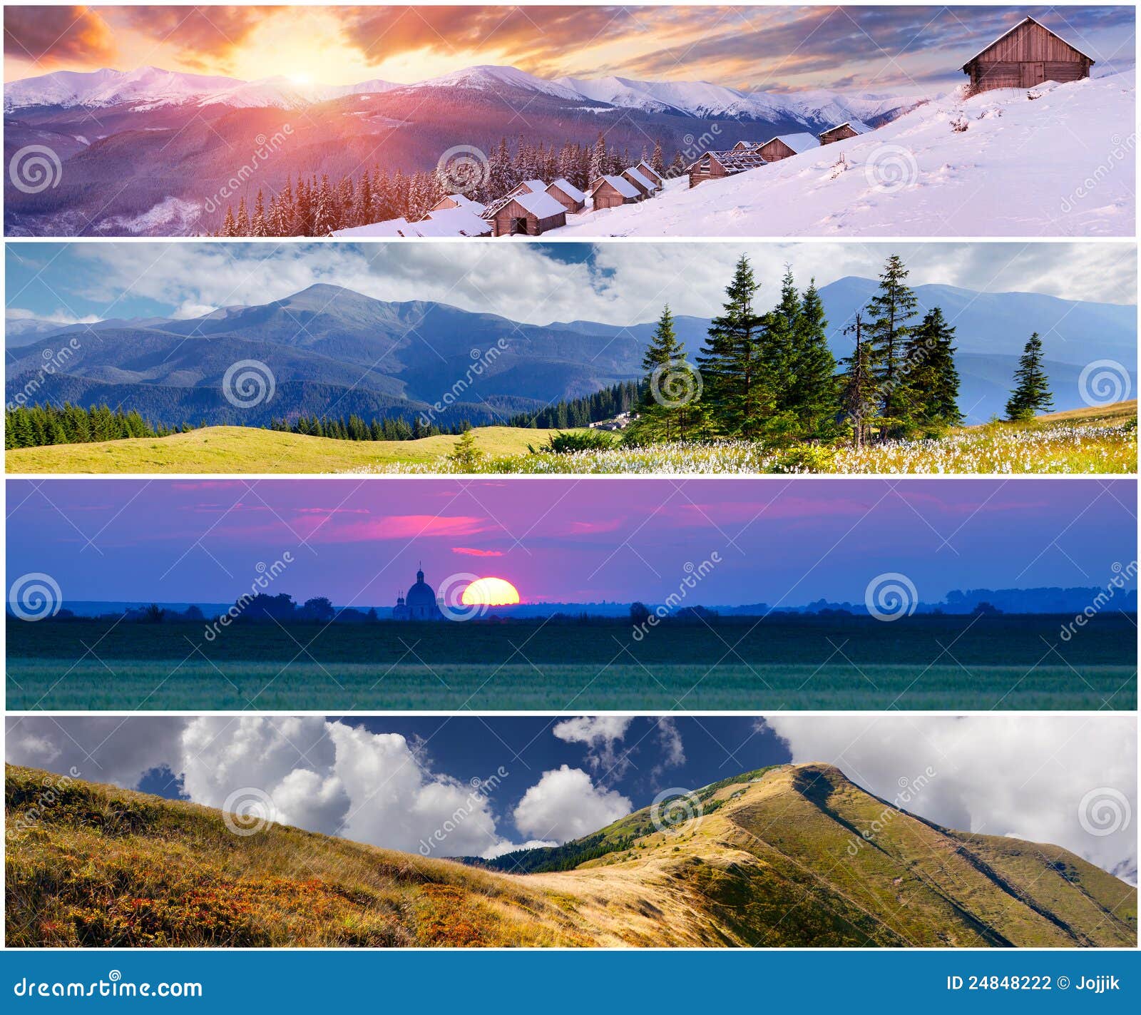 Set Of The 4 Seasons Landscape Stock Photography | CartoonDealer.com ...