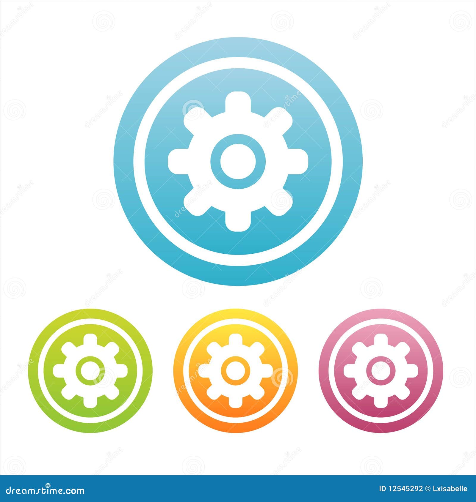 Set of 4 settings signs stock vector. Illustration of icon - 12545292
