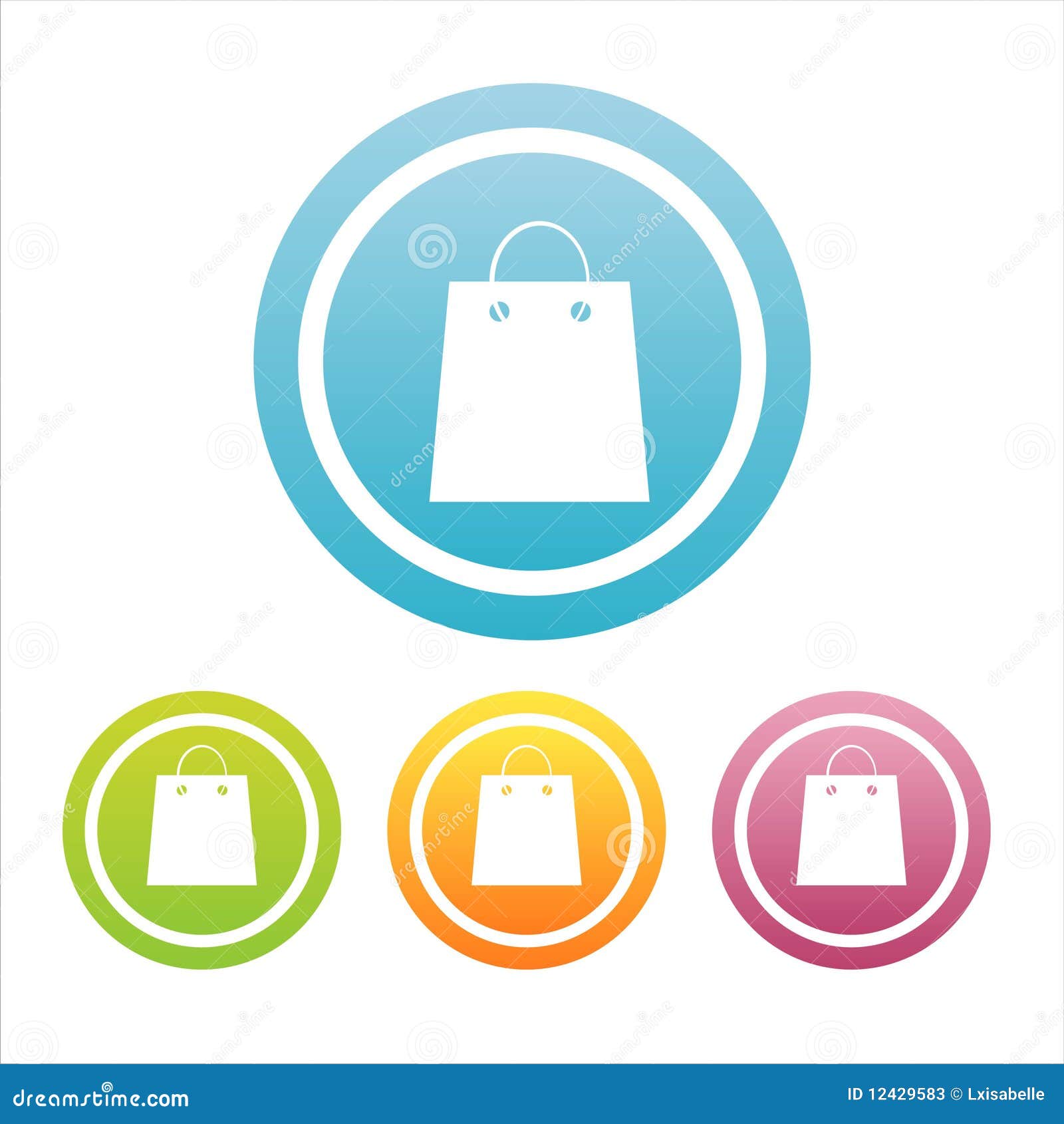 Set of 4 shopping signs stock vector. Illustration of shopping - 12429583