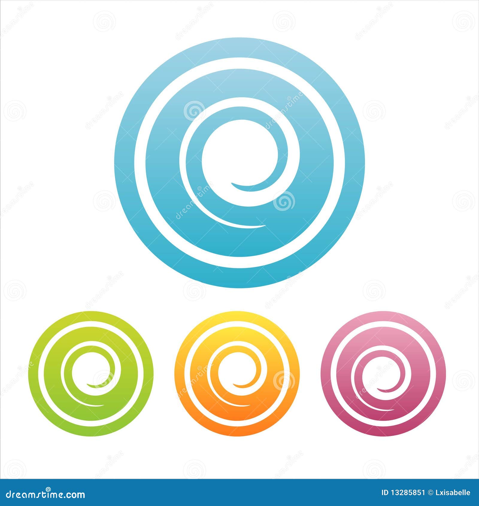 Set of 4 swirl signs stock vector. Illustration of shiny - 13285851