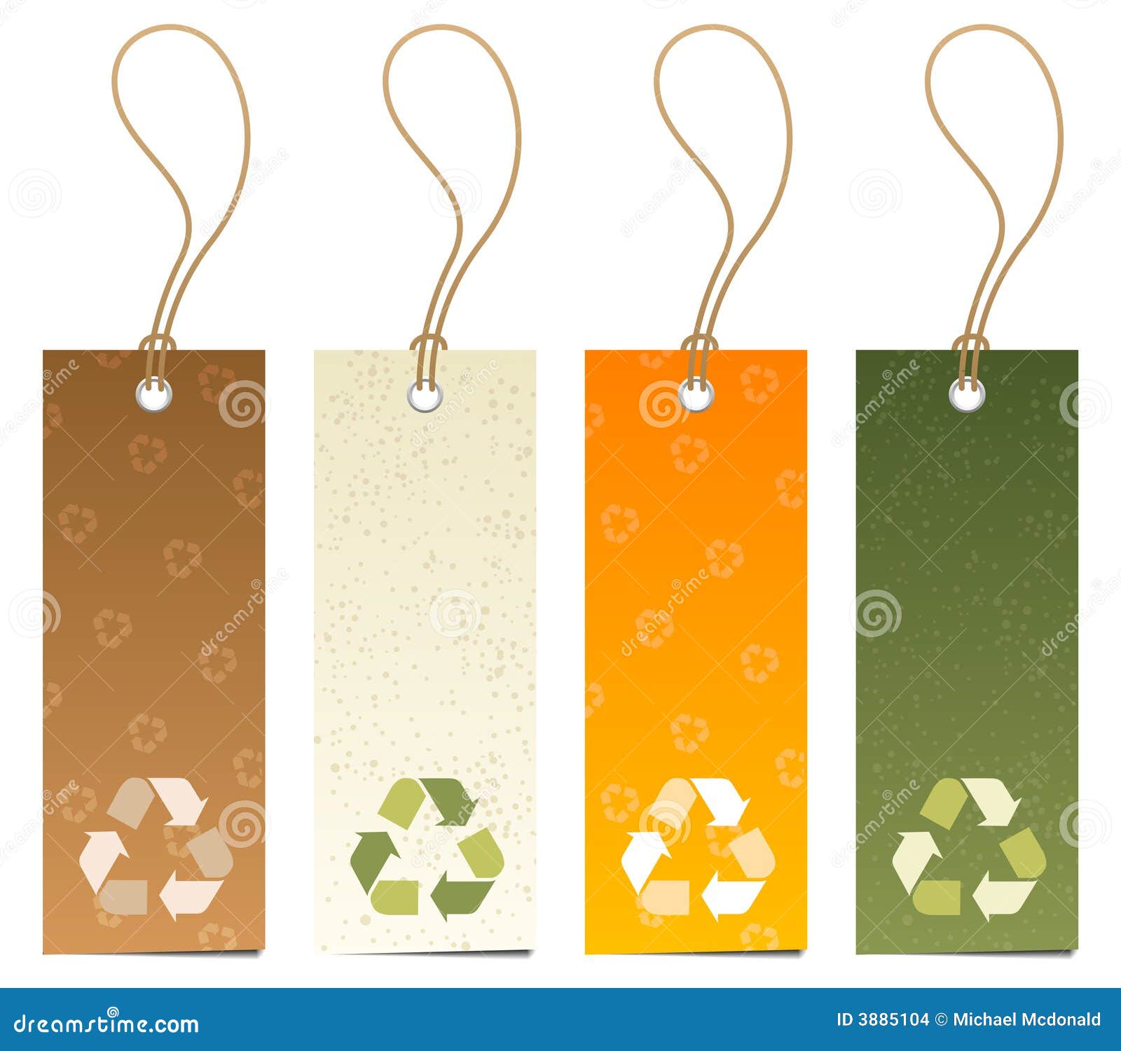 Set of 4 Tags with Recycling Icons Stock Vector - Illustration of arrow ...
