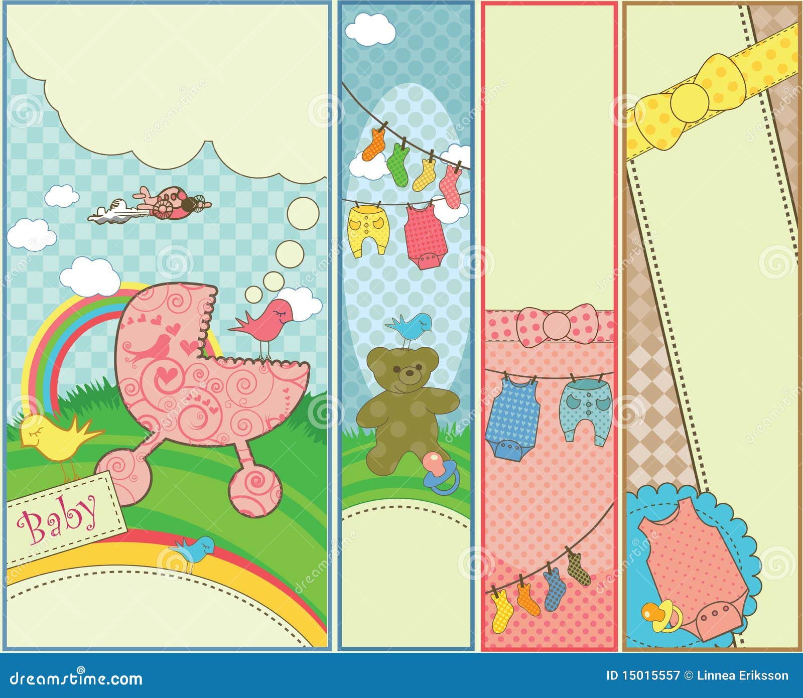 Set of 4 Vertical Baby Themed Banners Stock Vector - Illustration of ...