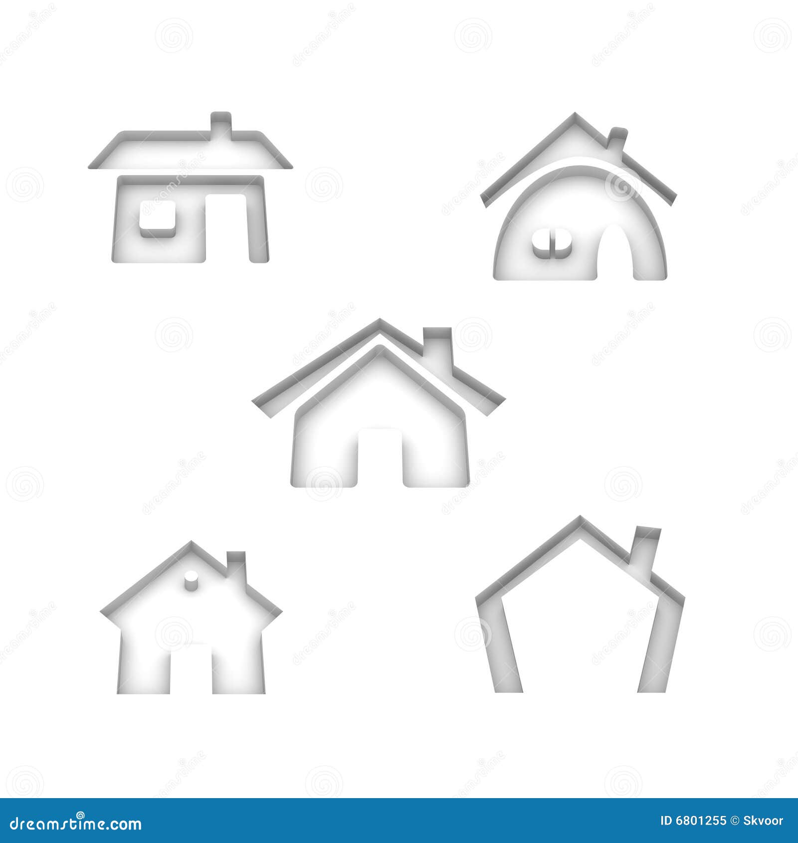 Set of 5 house icons stock illustration. Illustration of element - 6801255