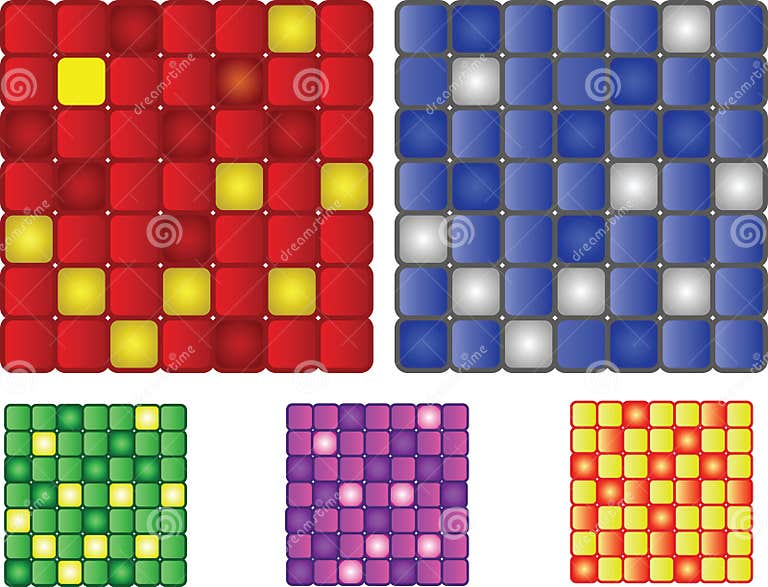 Set of 5 Vector Squares Patter Stock Vector - Illustration of blue ...