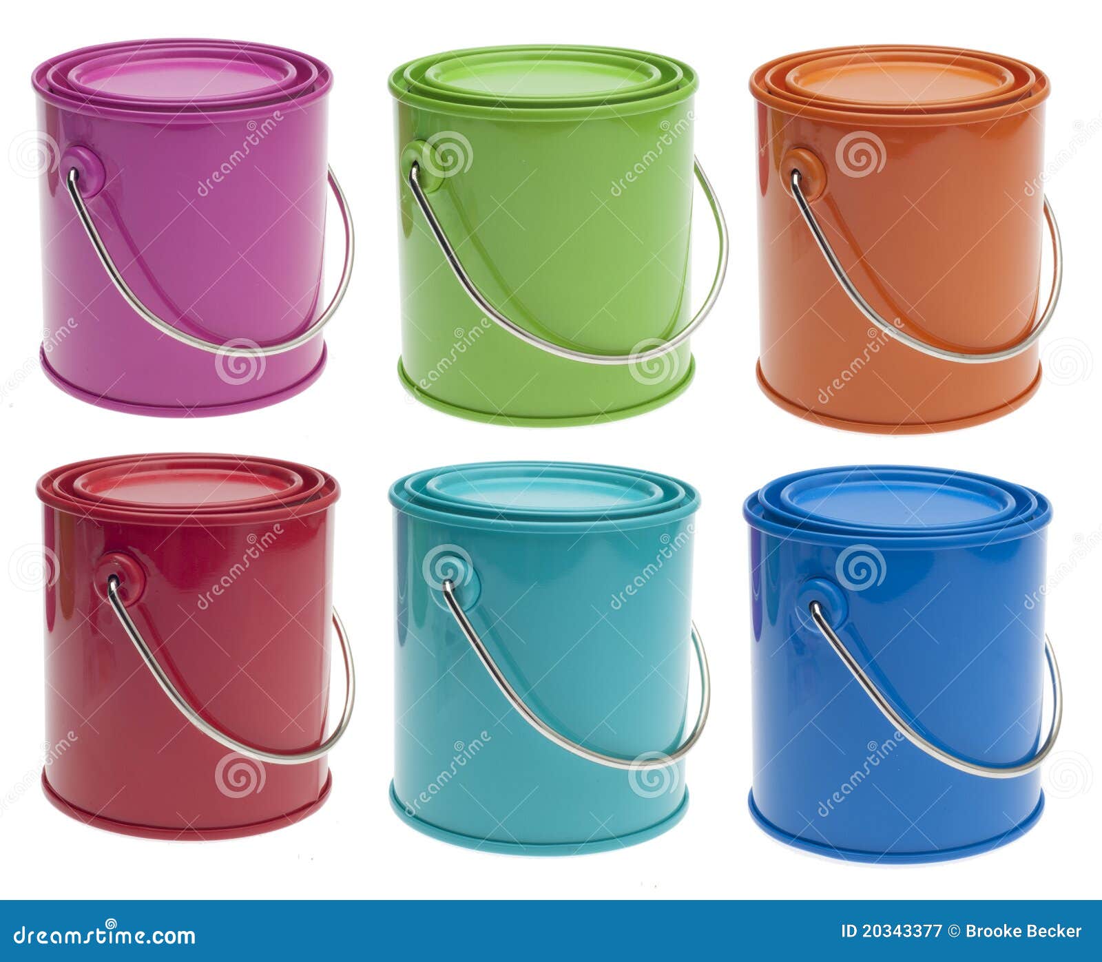 Set of 6 Colored Paint Cans Stock Illustration - Illustration of ...