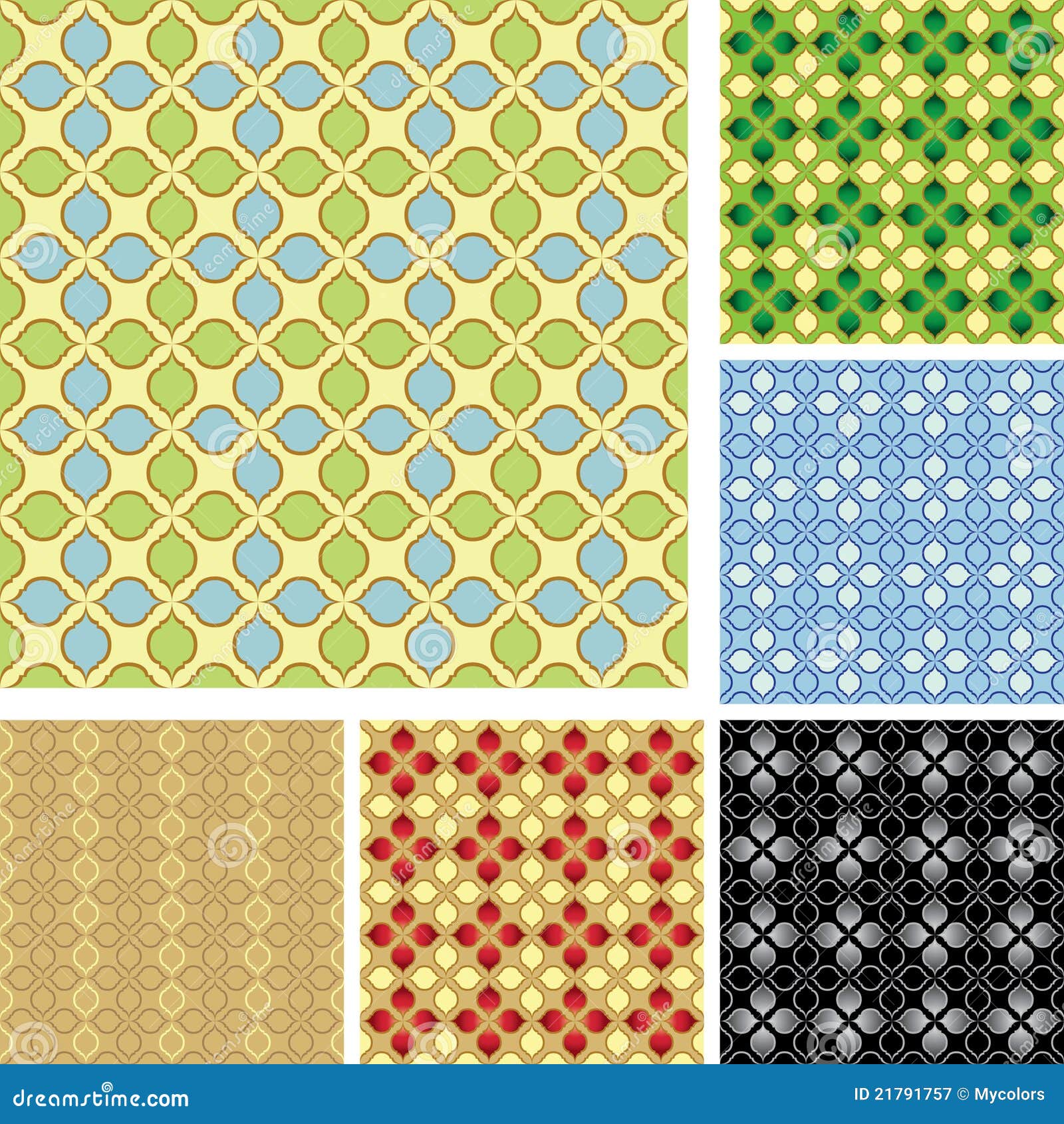 Set of 6 Colored Patterns for Background - Vector Stock Vector ...